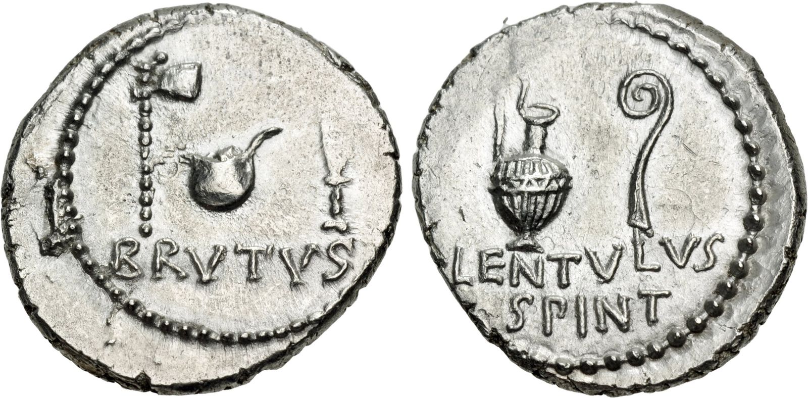 The Republicans. Brutus. Early 42 BC. AR Denarius (19mm, 3.85 g, 11h ...