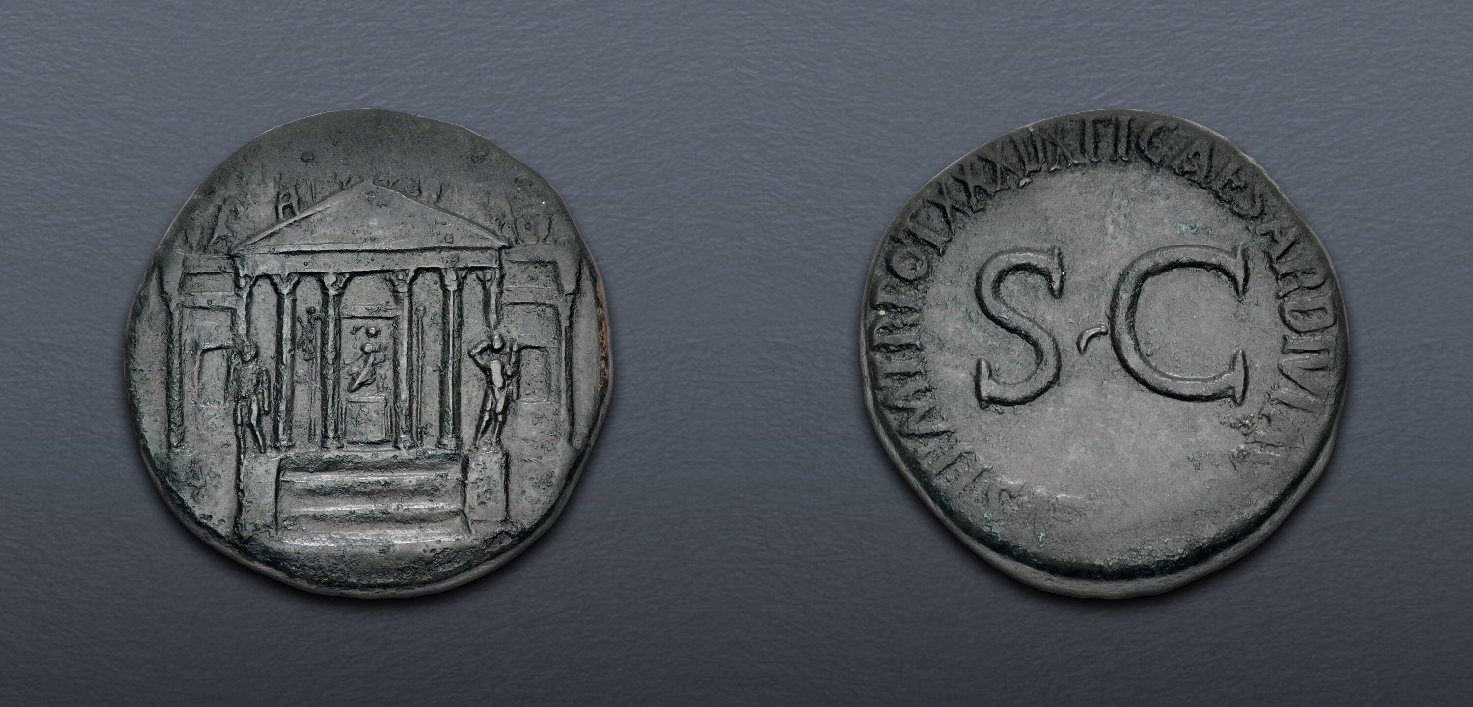 Tiberius. AD 14-37. Æ Sestertius (31.5mm, 25.55 g, 6h). Rome mint ...