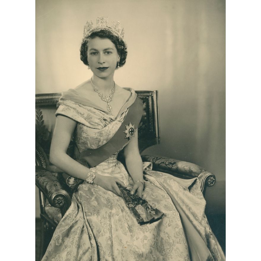 Great Britain Royalty Queen Elizabeth II 1952 Studio photograph of the ...