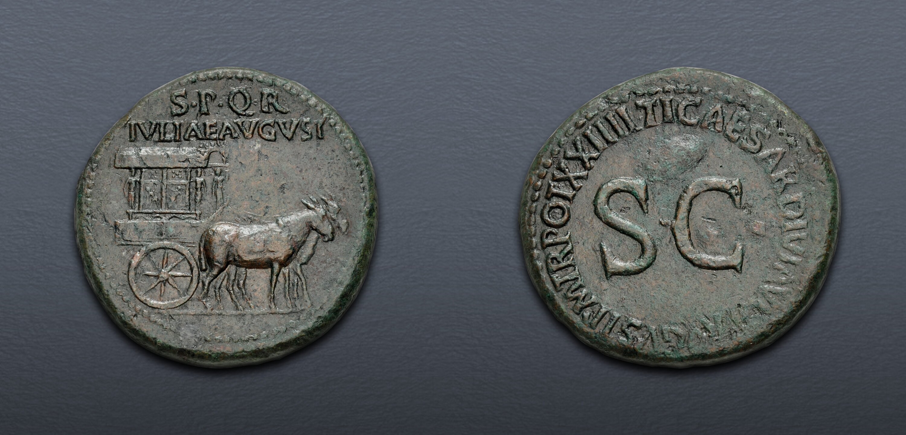 Julia Augusta (Livia). Augusta, AD 14-29. Æ Sestertius (34.5mm, 27.38 g ...