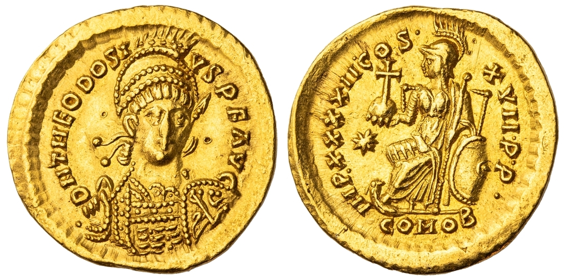 NGC AU | Roman Empire, Theodosius II (AD 402-450), AV Solidus ...