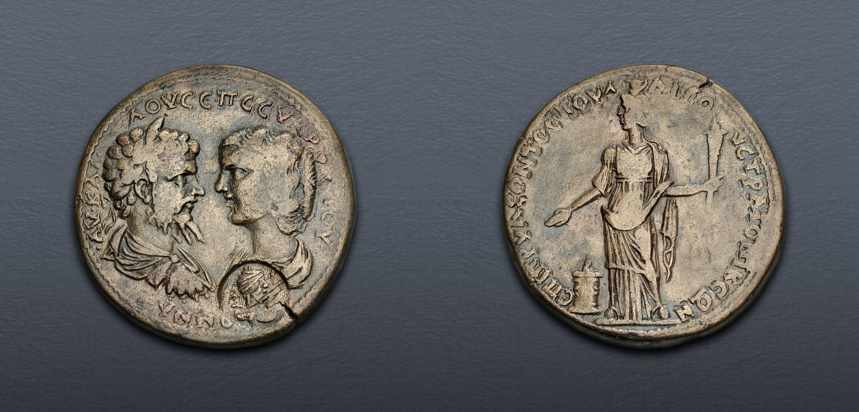 CARIA, Stratonicaea. Septimius Severus, with Julia Domna. AD 193-211. Æ ...