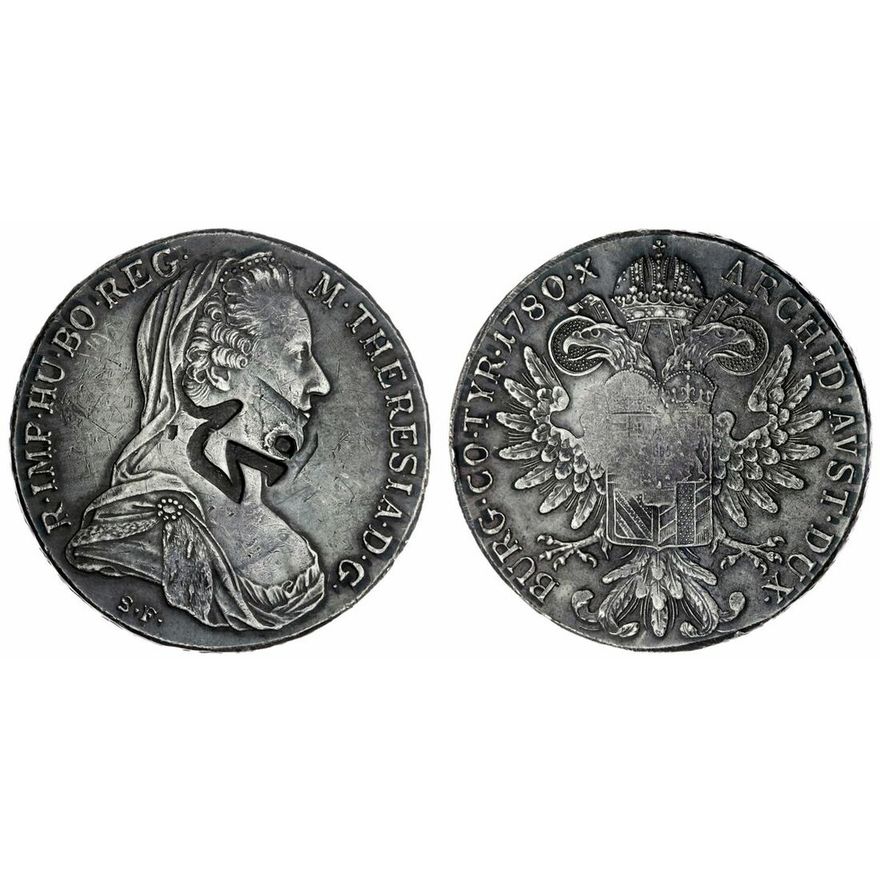 Saudi Arabia, Nejd (c. 1918), countermarked coinage (2); 20-Piastres on ...