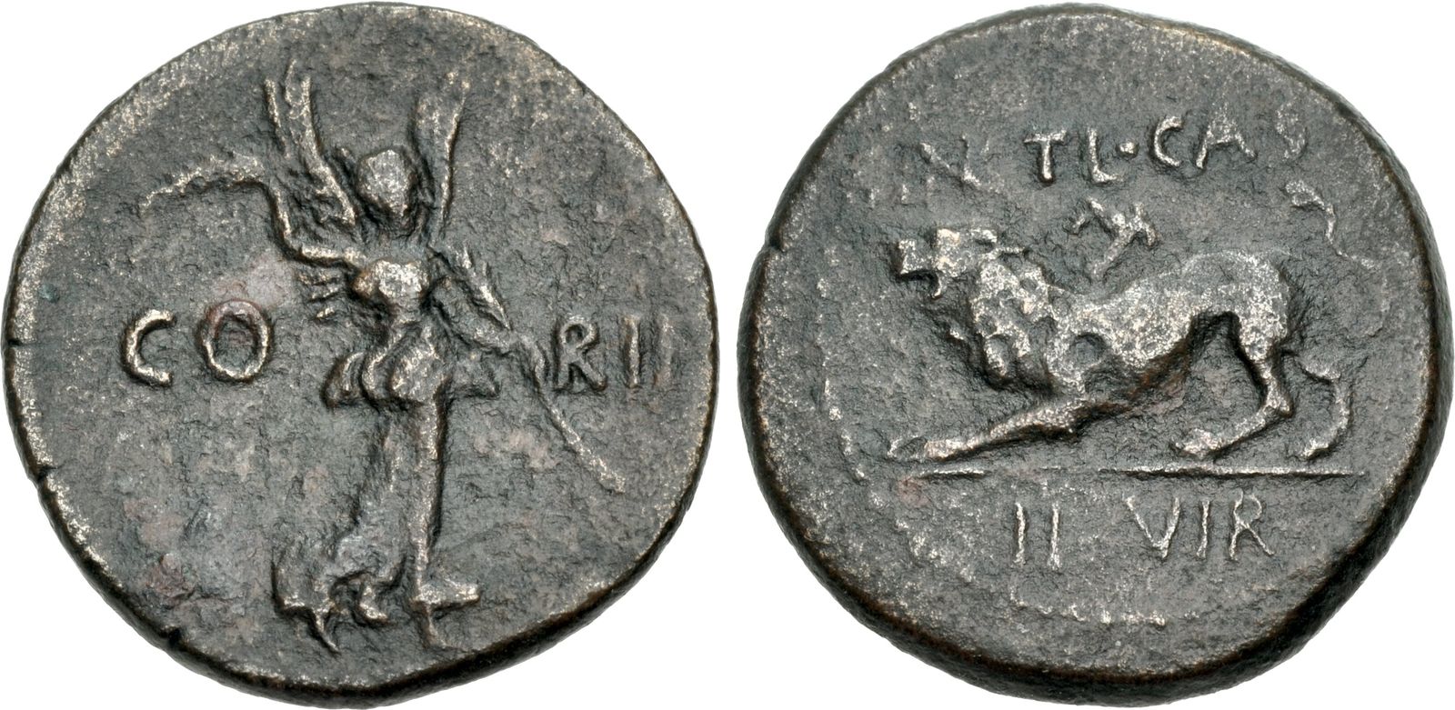 CORINTHIA, Corinth. Roman Republican period. circa 42 or 41 BC. Æ Semis ...
