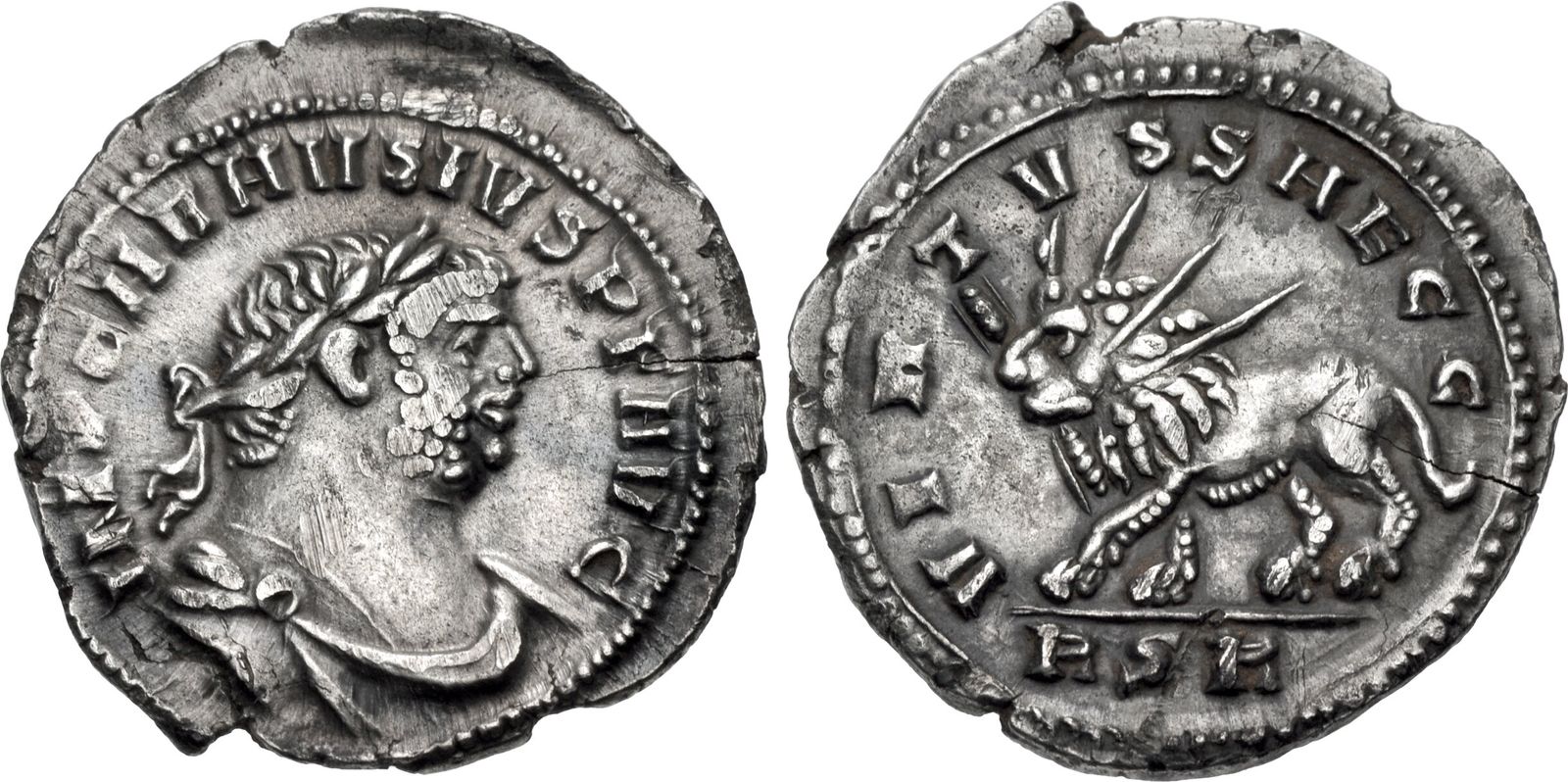 Carausius. Romano-British Emperor, AD 286-293. AR Denarius (19.5mm, 3. ...