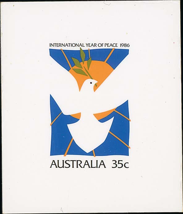 1986 (Oct.) International Peace Year chemical proof on plastic in ...