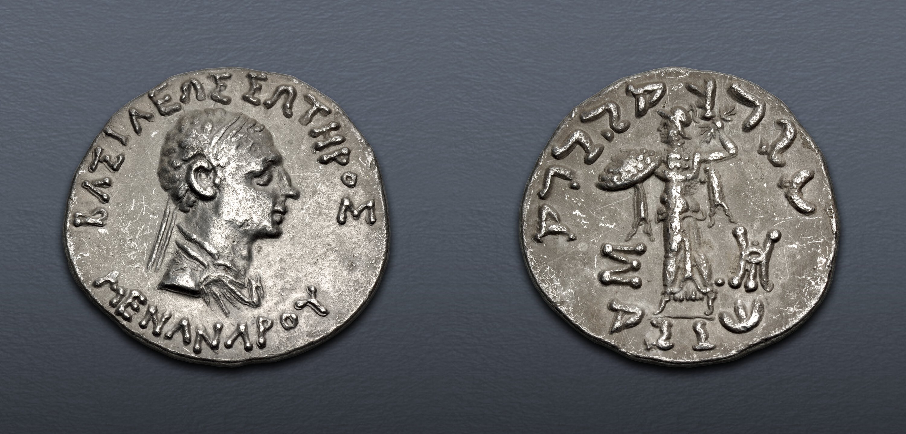 BAKTRIA, Greco-Baktrian Kingdom. Menander I Soter. Circa 155-130 BC. AR ...
