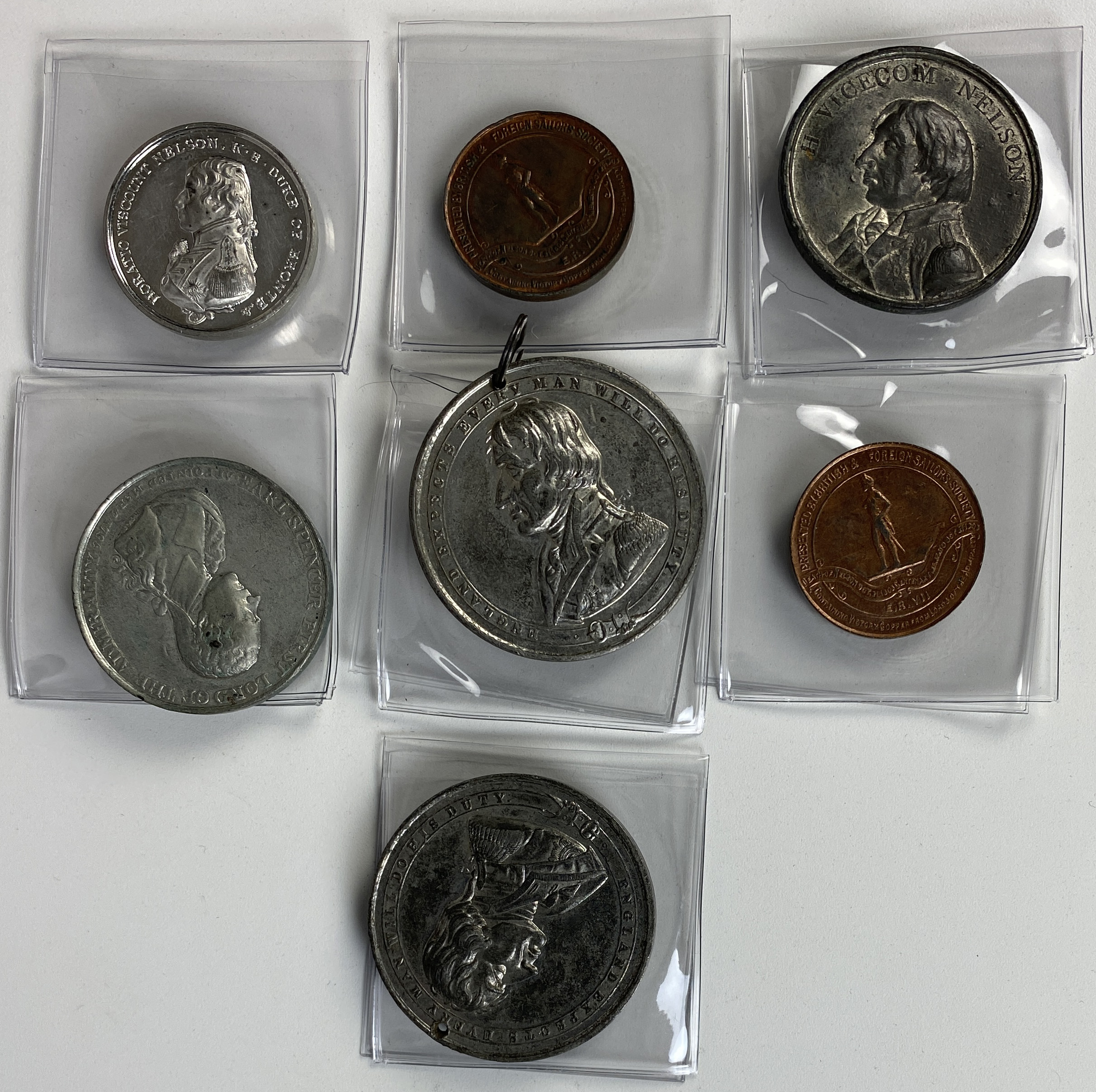 BRITISH. Miscellaneous. Lot of seven (7) base metal medals. | Classical ...