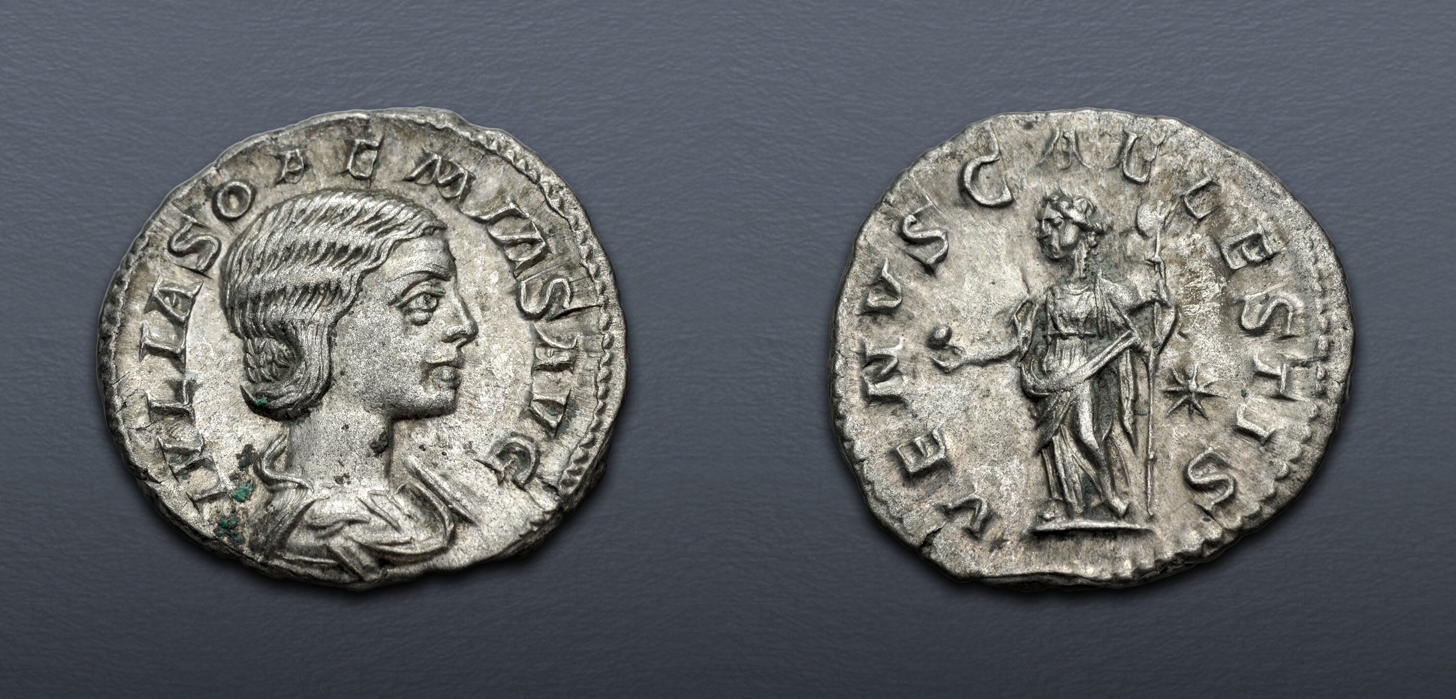 Julia Soaemias. Augusta, AD 218-222. AR Denarius (18.5mm, 2.52 g, 12h ...