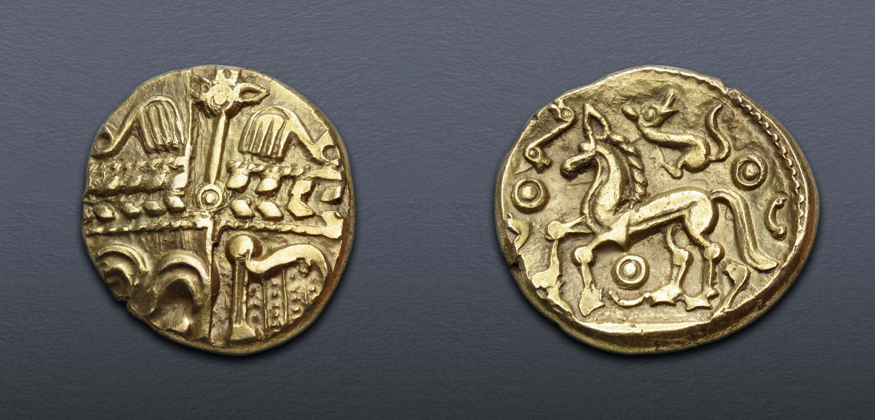 CELTIC, Atrebates & Regni. Uninscribed. Circa 50-40 BC. AV Stater (17mm ...