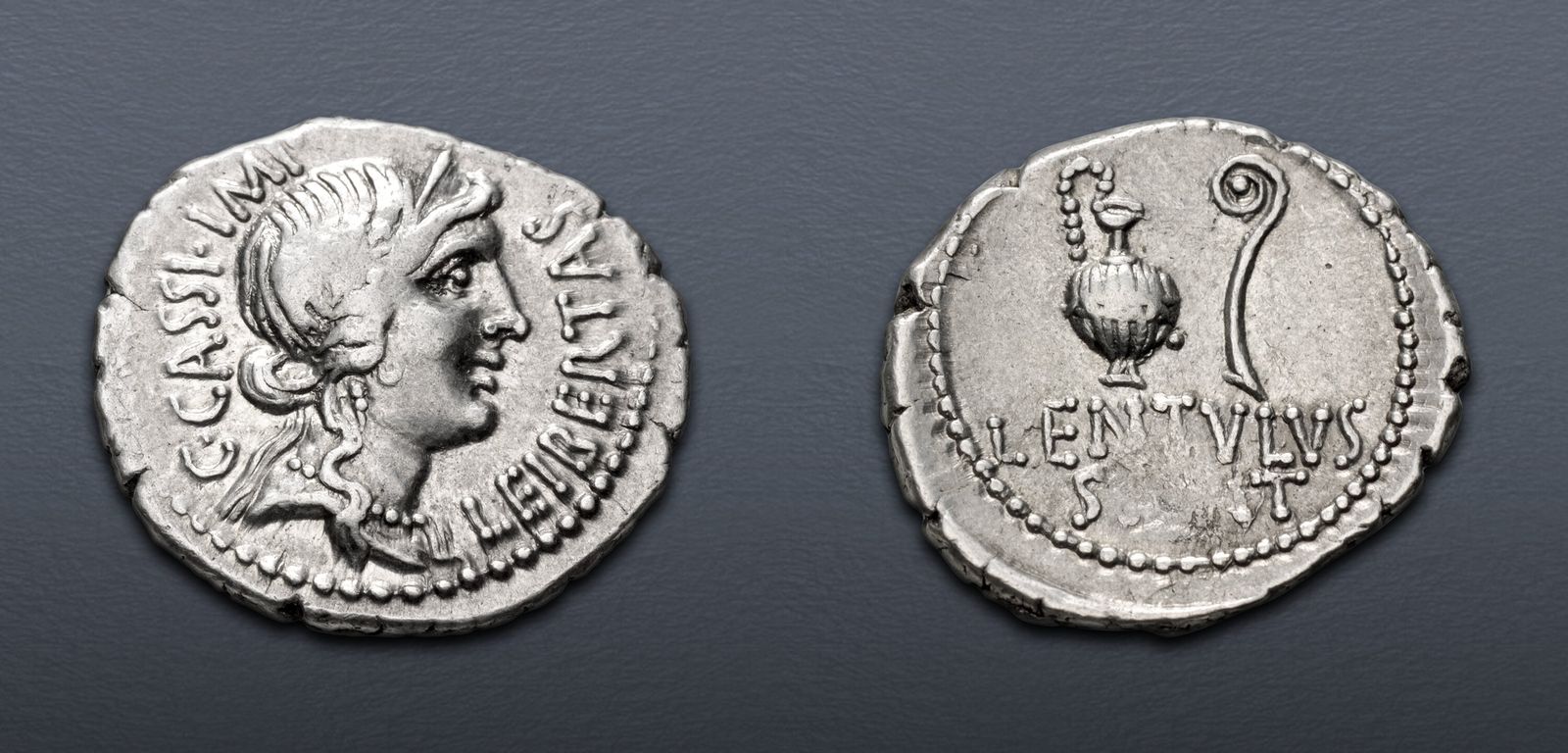 The Republicans C Cassius Longinus Spring 42 Bc Ar Denarius 20mm 339 G 6h Military