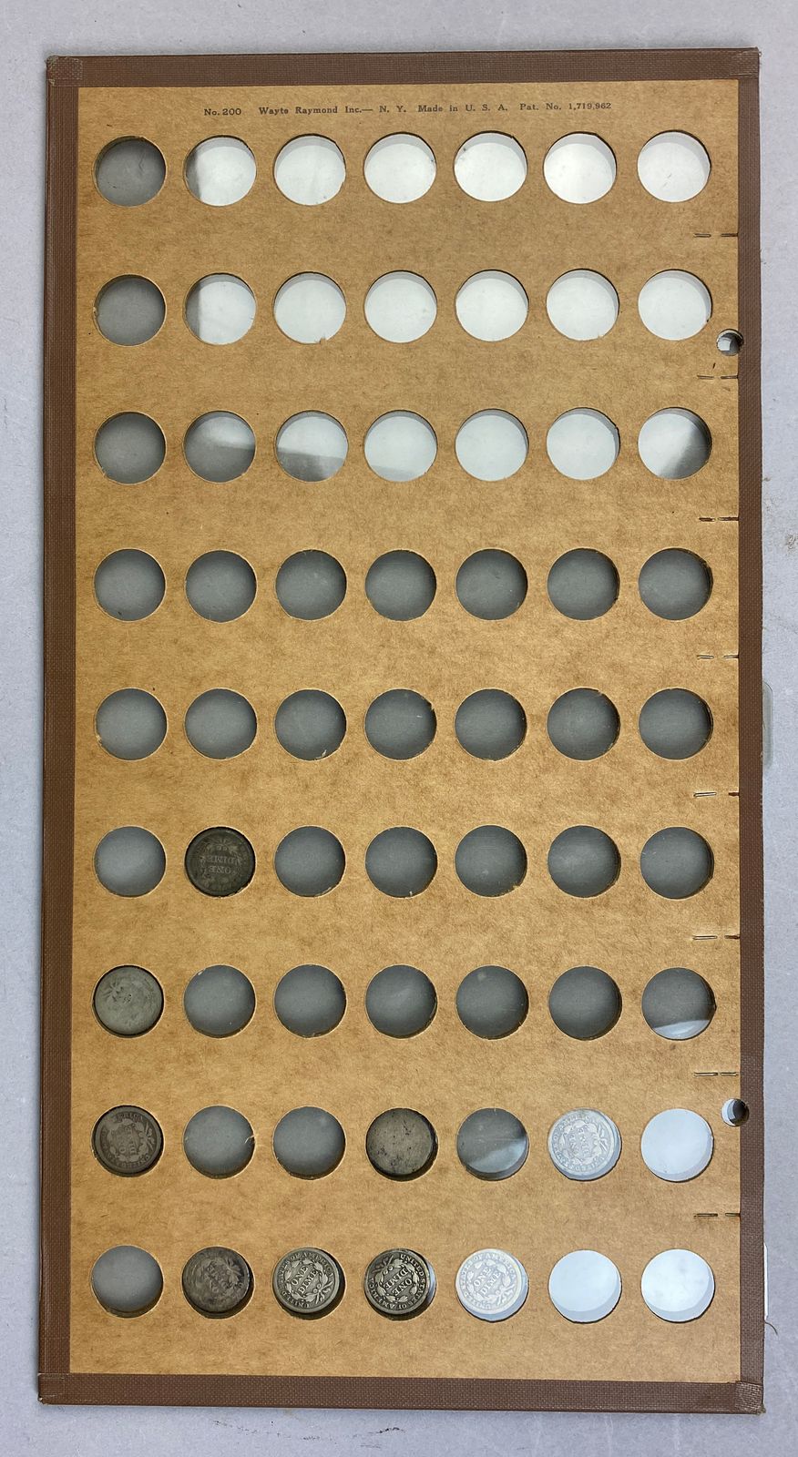 Liberty Seated Dimes. Partial set in Wayte Raymond Boards. Poor to EF ...