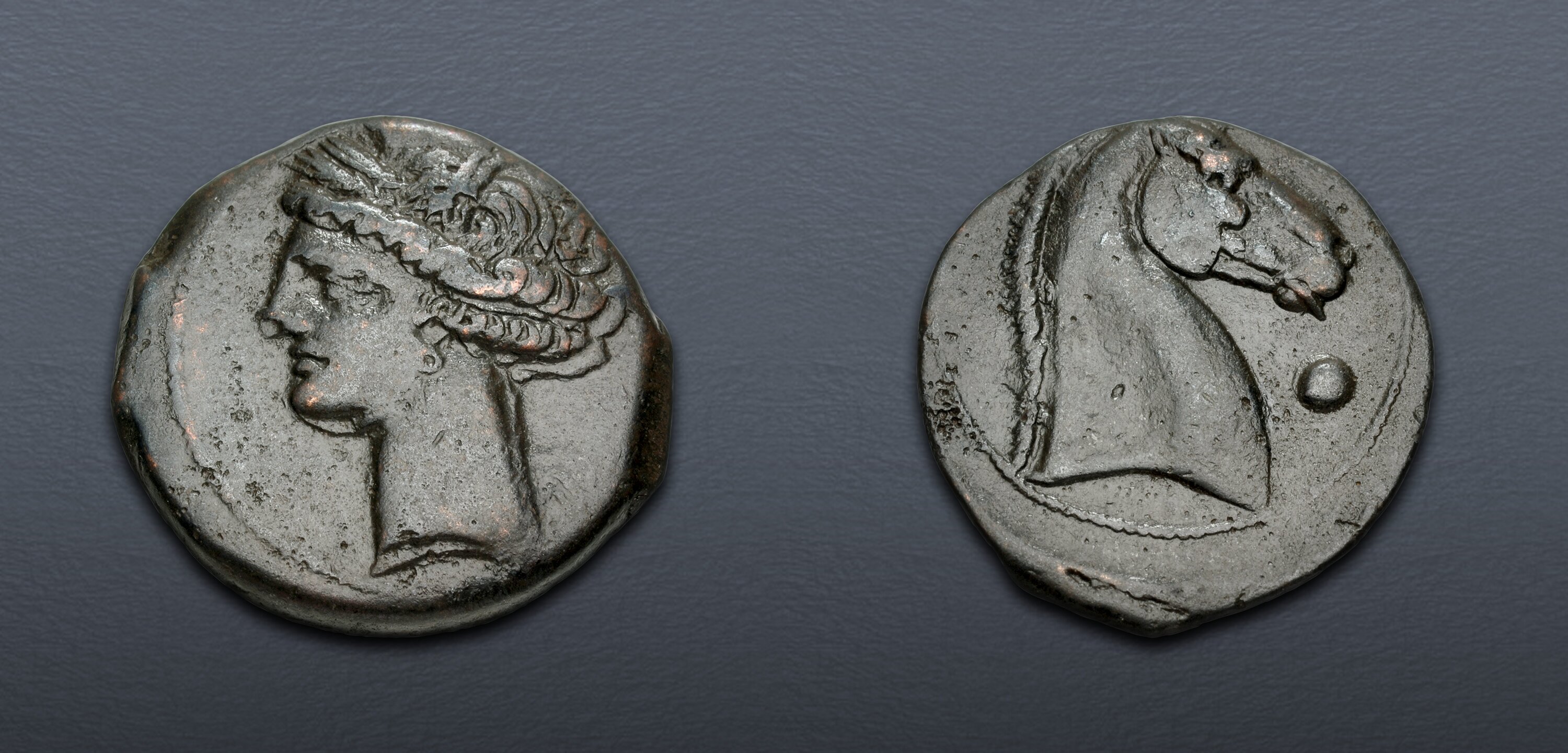CARTHAGE. Circa 300-264 BC. Æ Shekel(?) (20.5mm, 4.56 g, 2h). Carthage ...