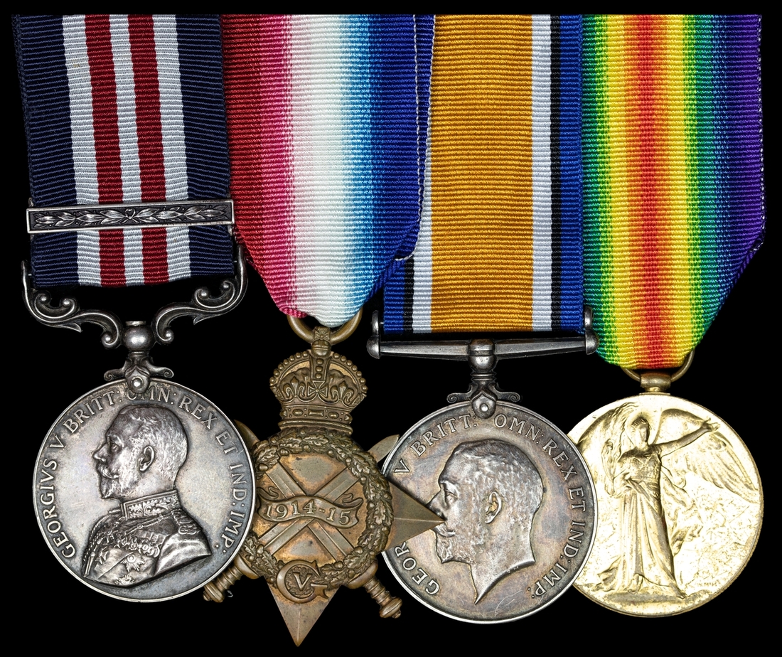 A Great War M.M. and Bar group of four awarded to Sergeant W. Swinyard ...