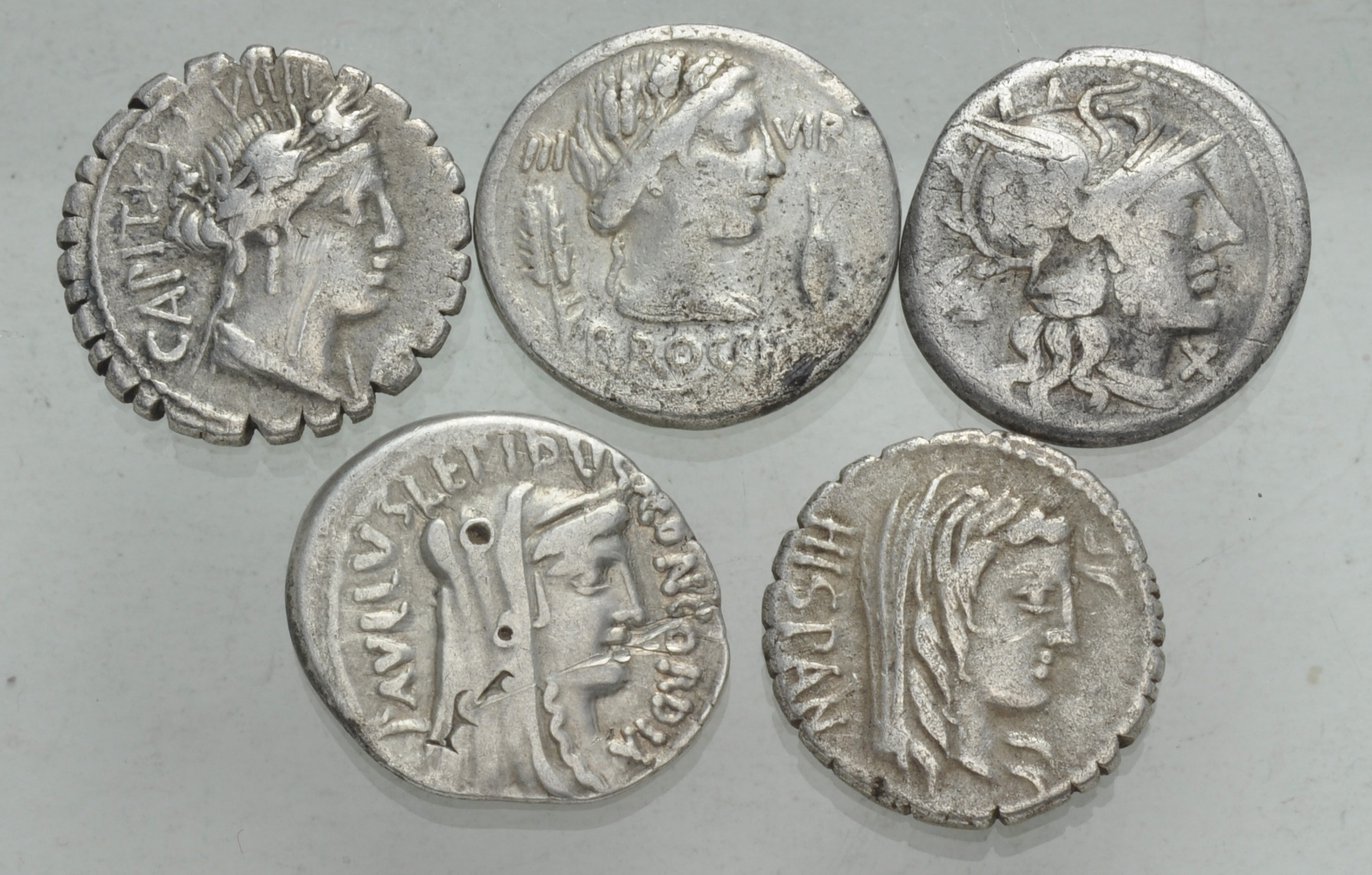 ROMAN. Republic. Lot of five (5) AR Denarii. | Classical Numismatic Group