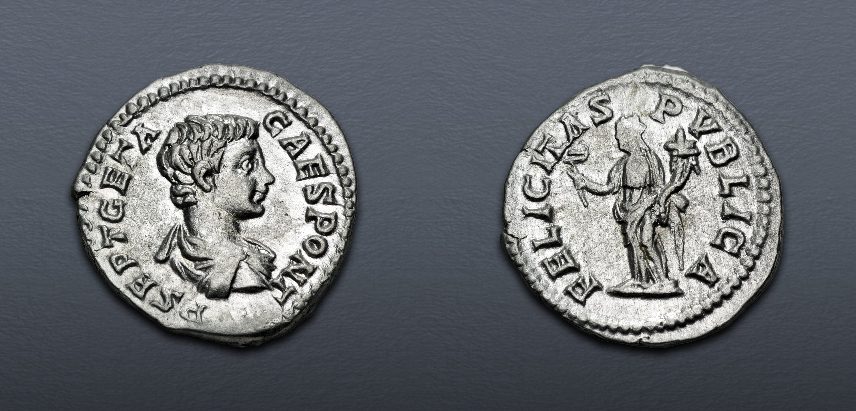 Geta. As Caesar, AD 198-209. AR Denarius (18.5mm, 3.48 g, 6h). Rome ...