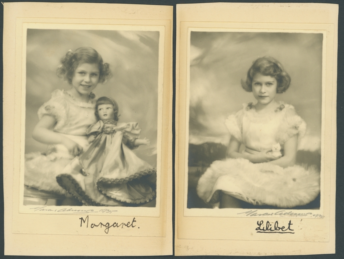 Great Britain Royalty Princesses Elizabeth & Margaret 1935 pair of ...