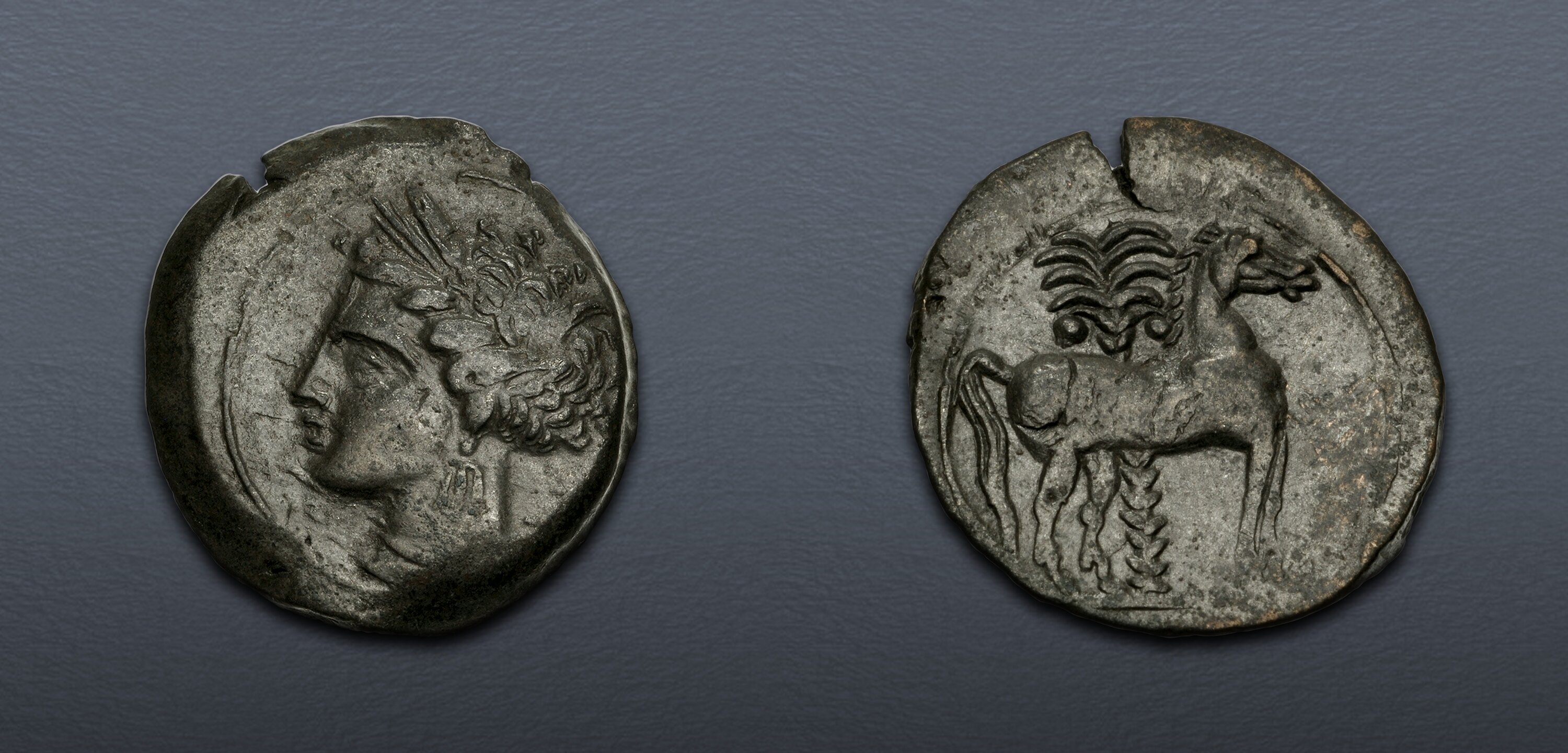 CARTHAGE. Circa 400-350 BC. Æ Unit (16mm, 3.34 g, 1h). Carthage mint ...