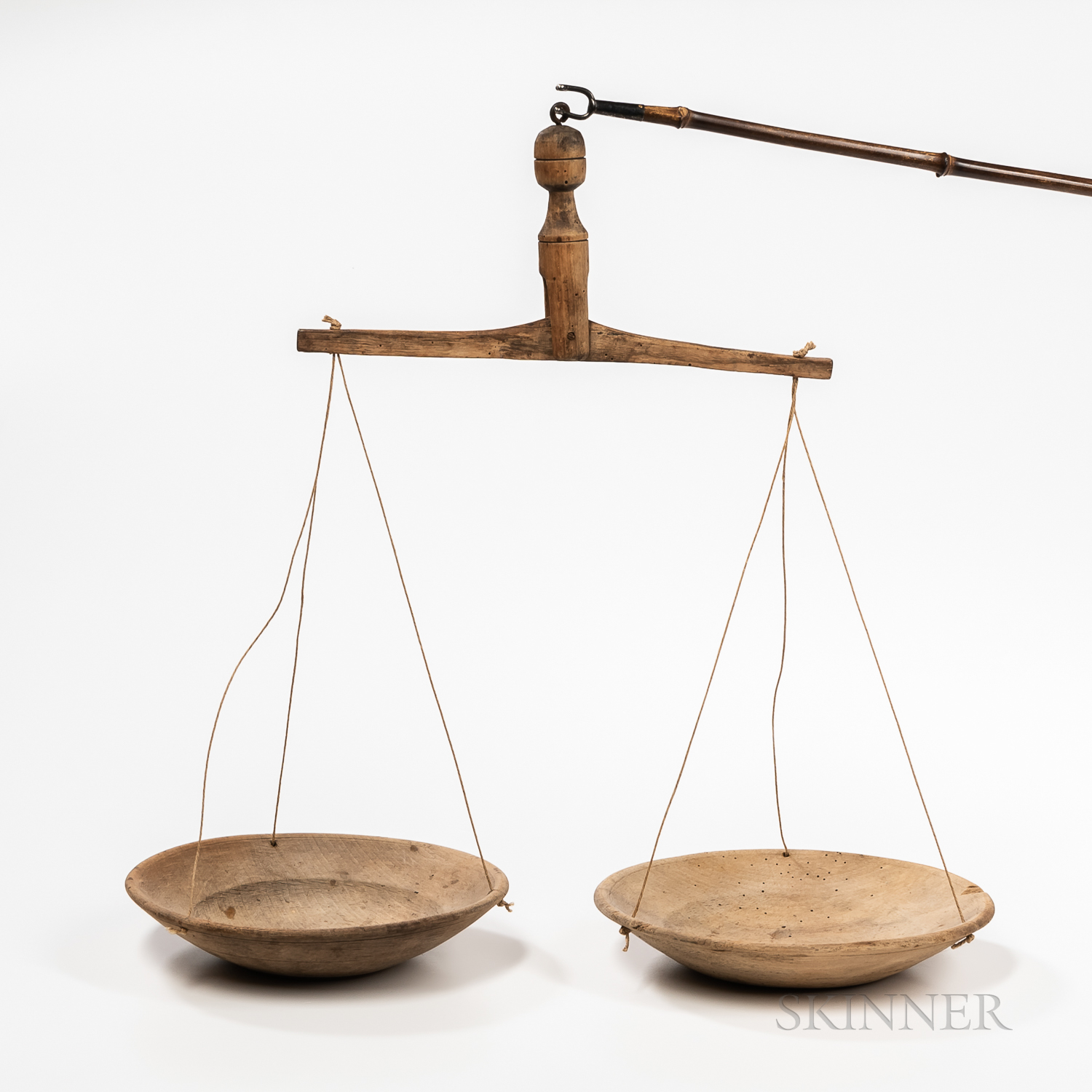 Turned Wood Balance Scale | Barnebys