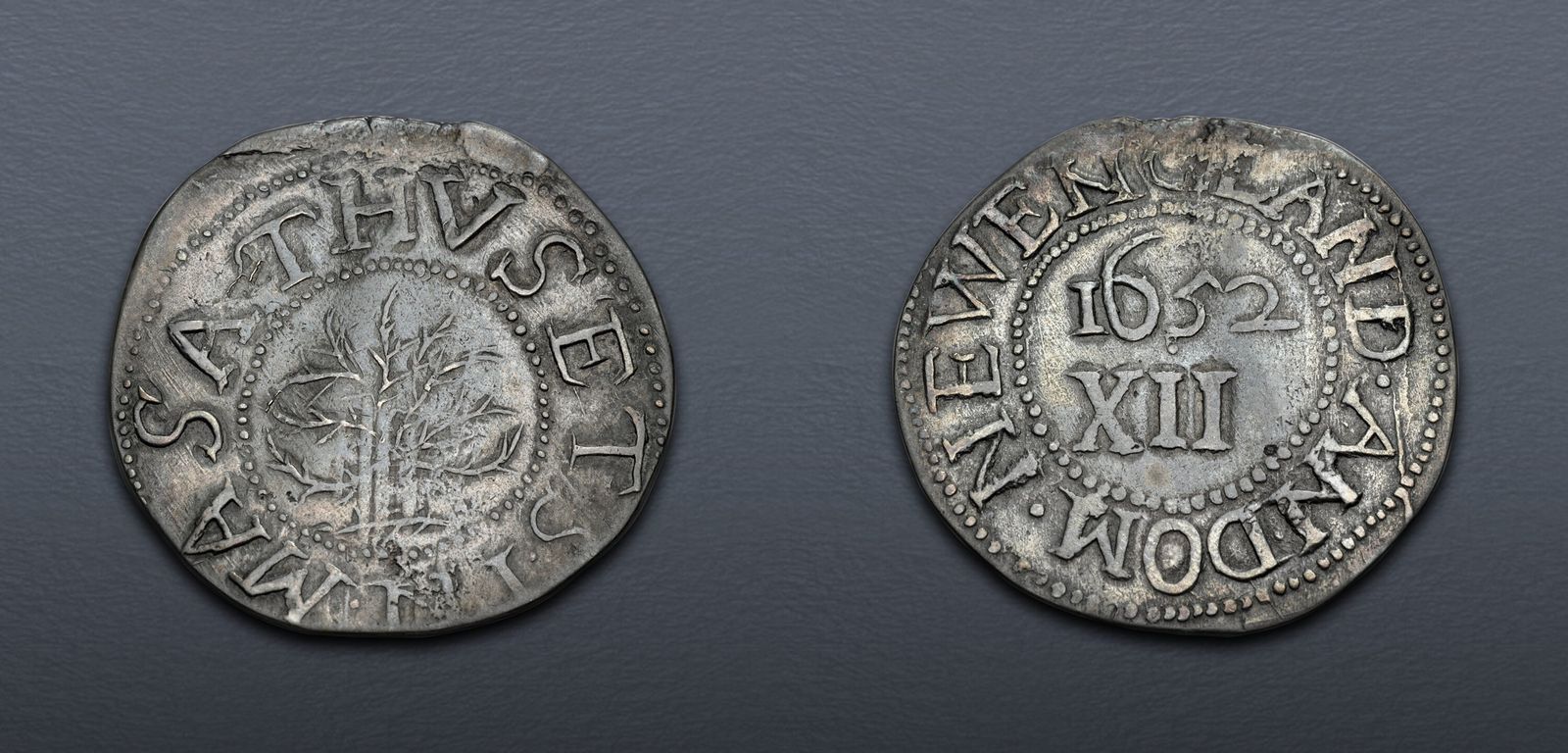 Colonial. 1652 Massachusetts Oak Tree Shilling. Salmon 3-D; Noe 5; W ...