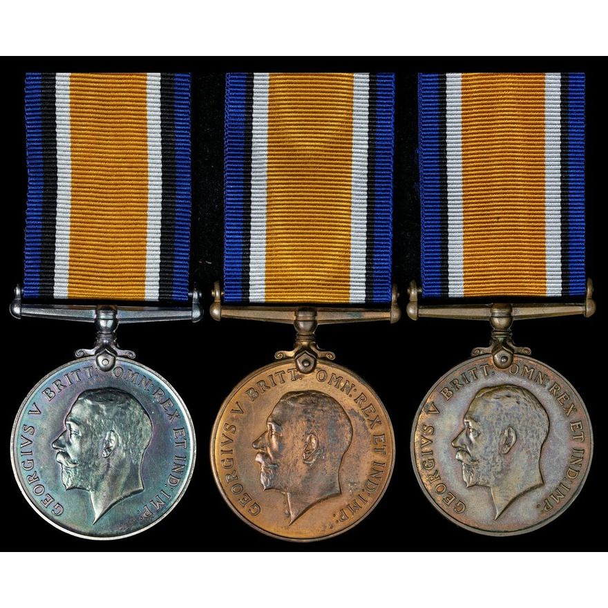British War Medal 1914-20, bronze (2) (14894 Pte. A. Mankoe. S.A.N.L.C; 12817 Pte. J. Khomedi ...