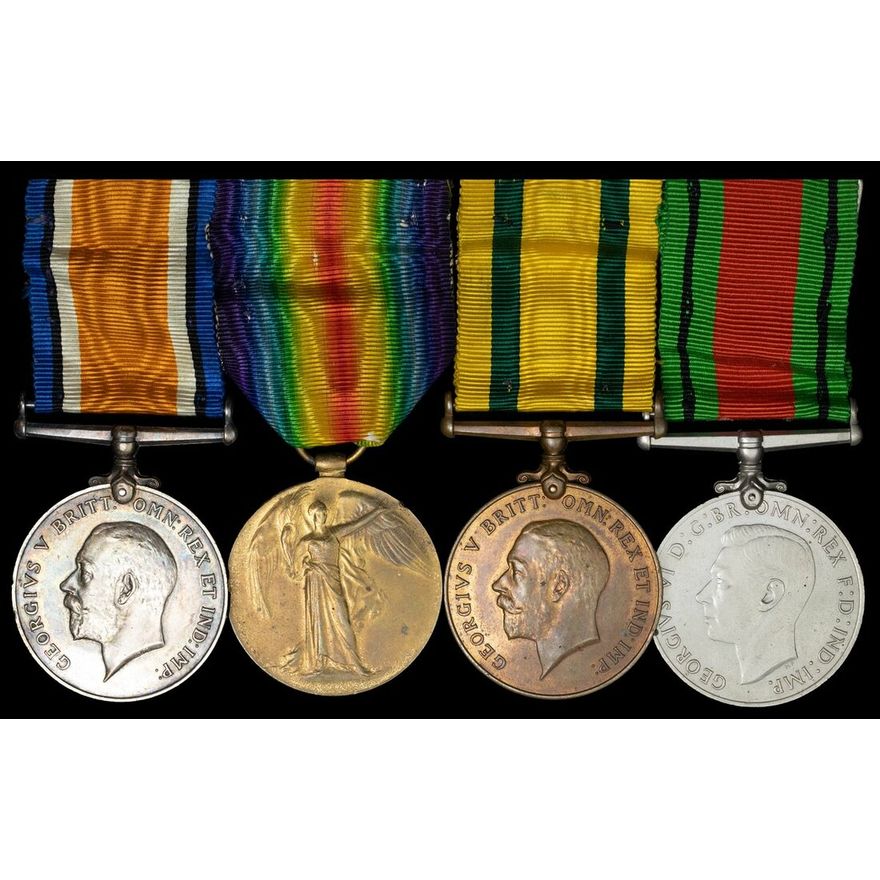 Four: Sapper C. Hoxley, Royal Engineers British War and Victory Medals ...