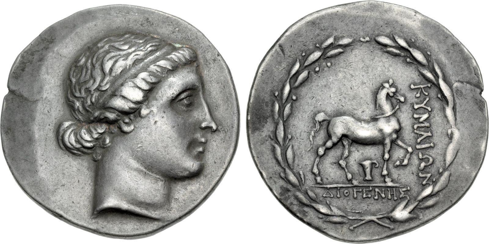 AEOLIS, Kyme. Circa 151/0-143/2 BC. AR Tetradrachm (32mm, 16.76 g, 12h ...