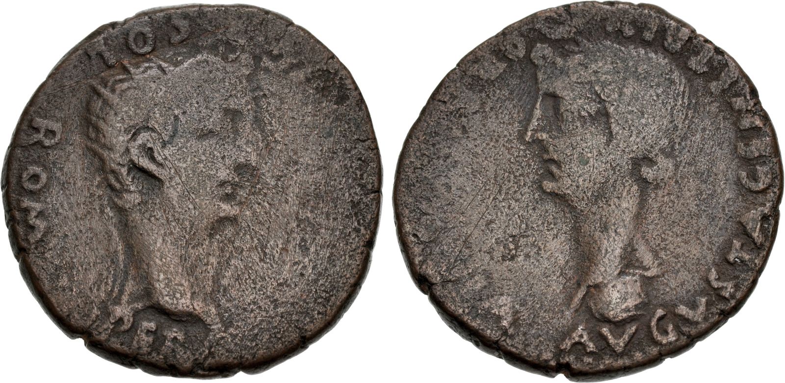 SPAIN, Romula. Divus Augustus, with Julia Augusta (Livia). Died AD 14 ...