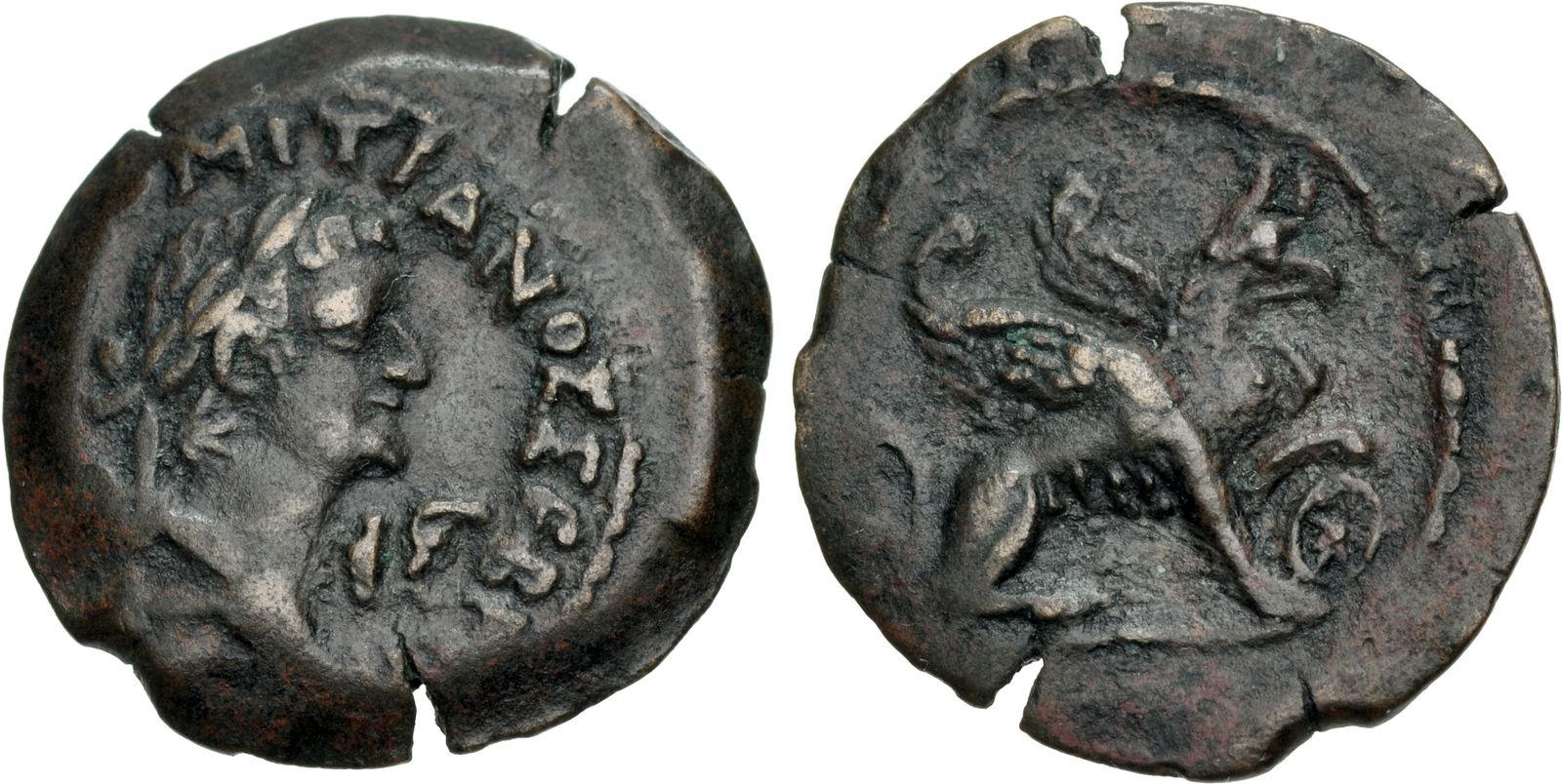 Egypt Alexandria Domitian Ad 81 96 Æ Obol 19mm 3 29 G 11h