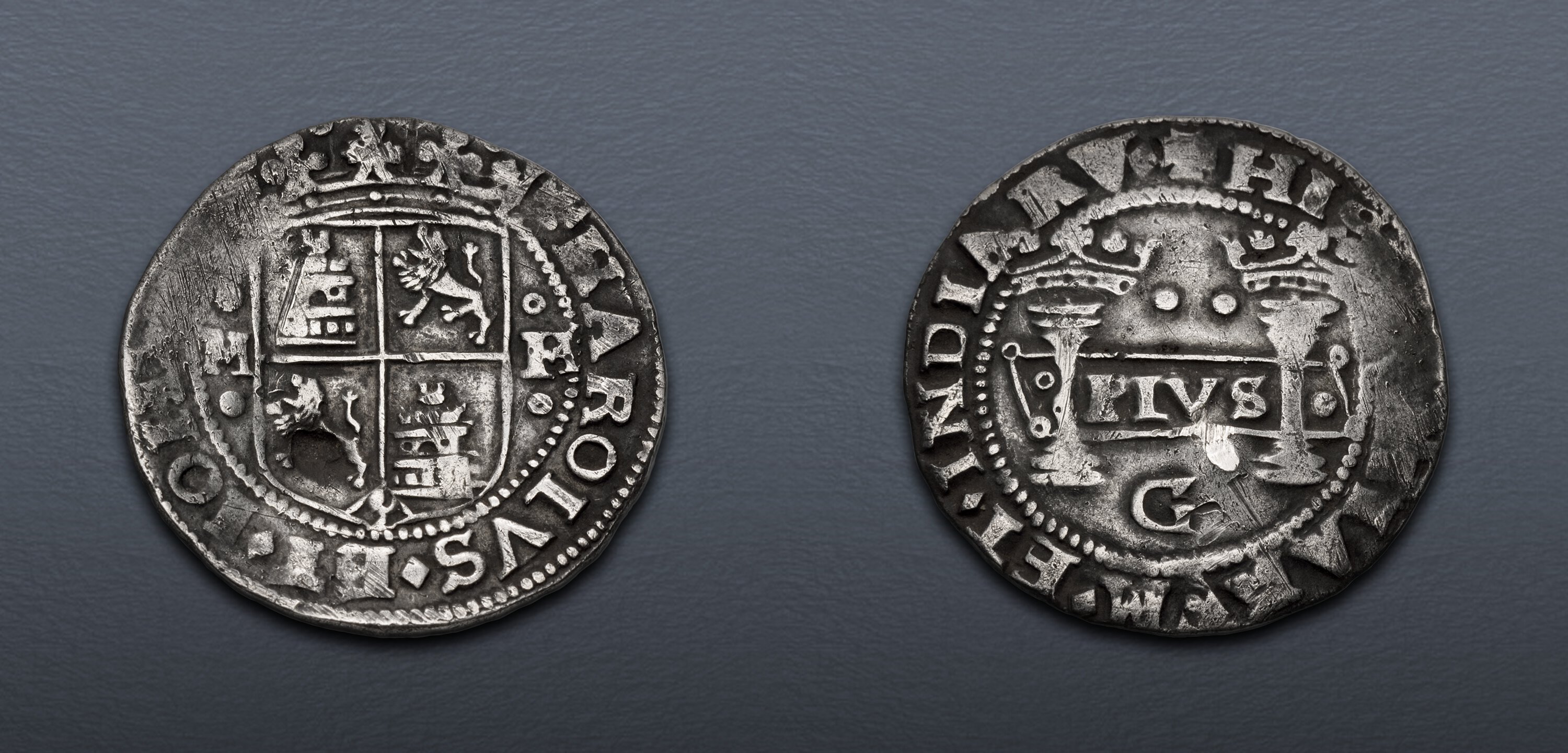 MEXICO, Colonial. Carlos I. King of Spain, 1516-1556. AR 2 Real (27mm ...