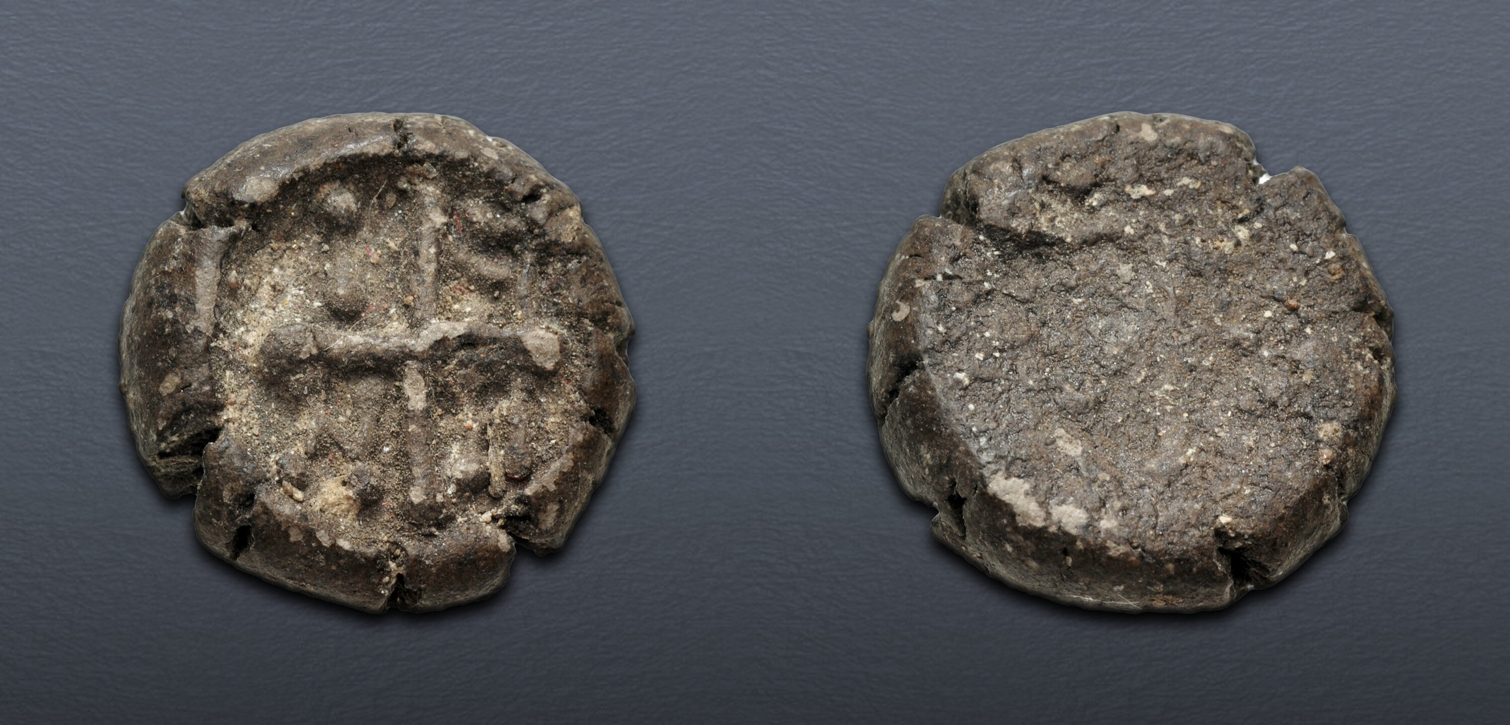 Circa 7th century AD. Terracotta “True Cross” Pilgrim Relic Token (16 ...