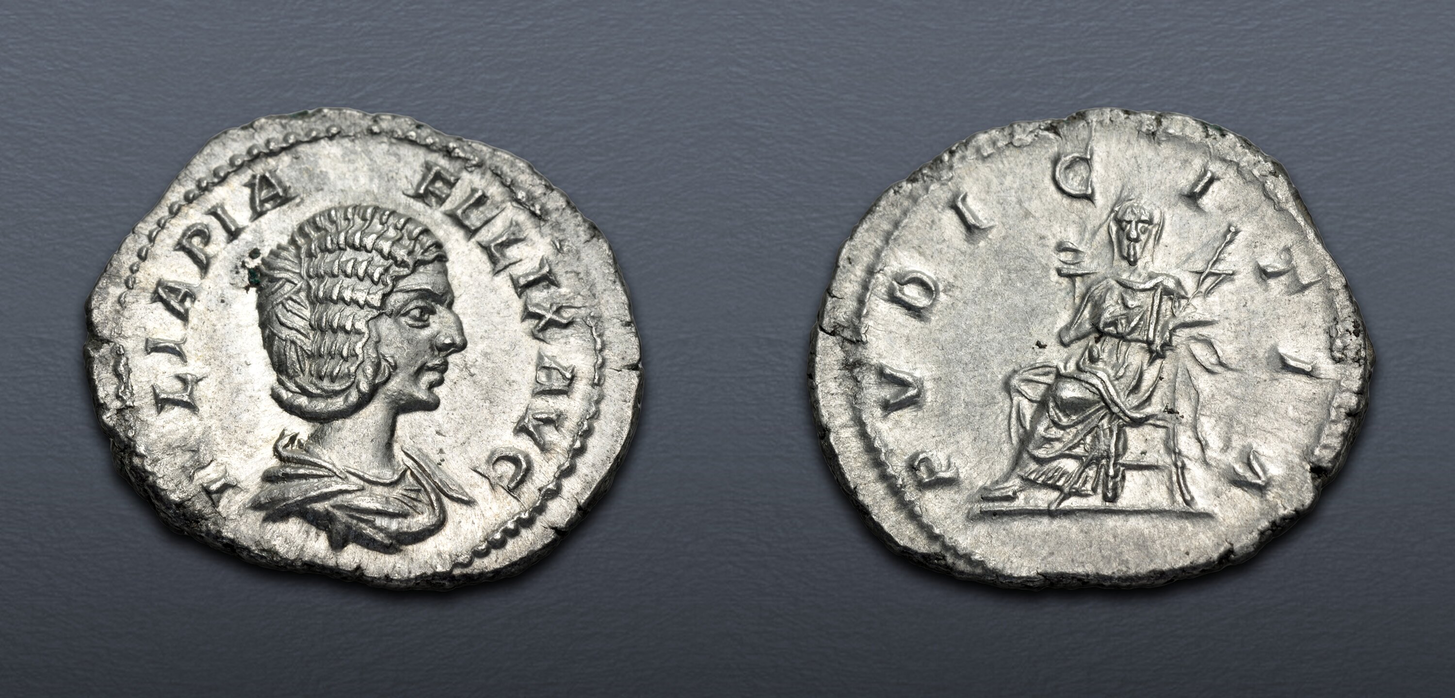 Julia Domna. Augusta, AD 193-217. AR Denarius (20mm, 3.24 g, 12h). Rome ...