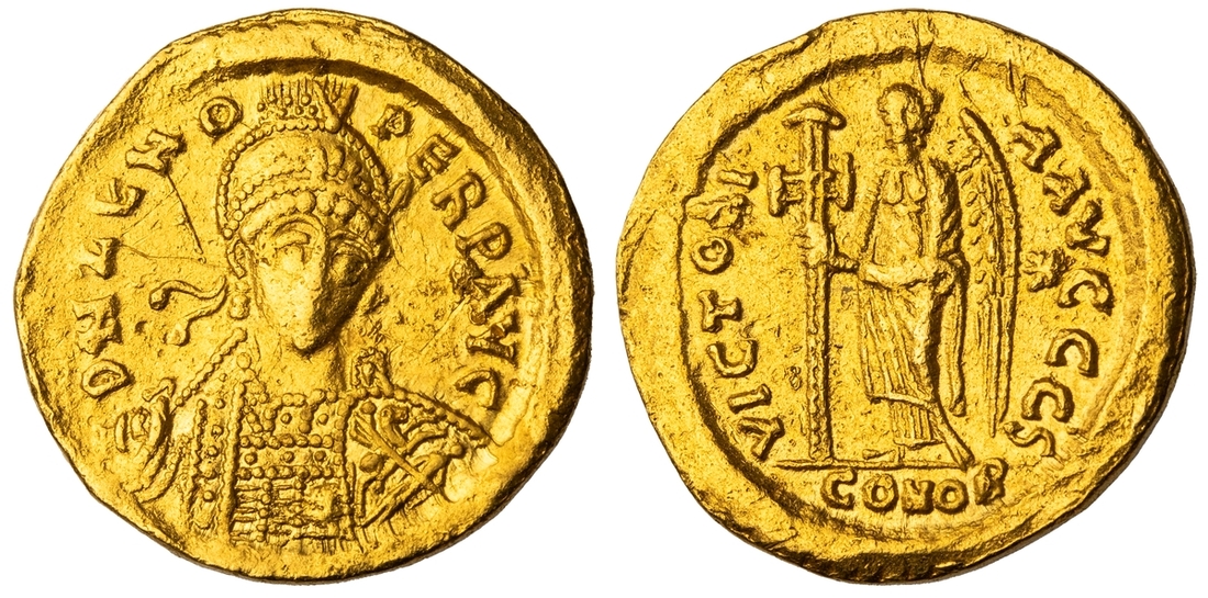 Roman Empire, Zeno (AD 476-491), AV Solidus, Constantinople, D N ZENO ...