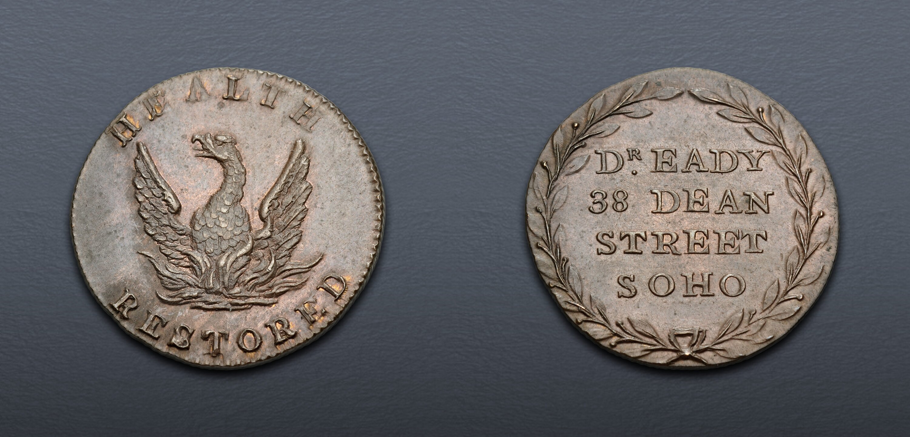 19th CENTURY, Middlesex. London. Samuel Eady, doctor. CU Farthing Token ...