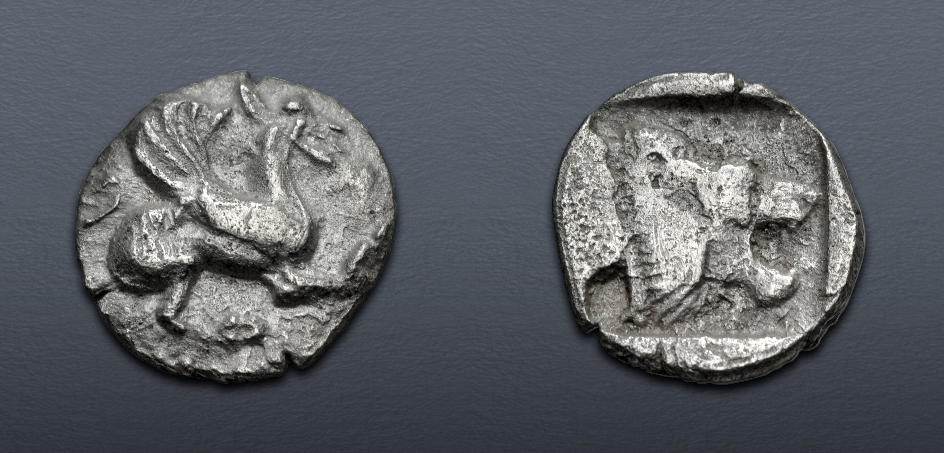 TROAS, Assos. 5th century BC. AR Obol (9mm, 0.52 g, 11h). Persic ...