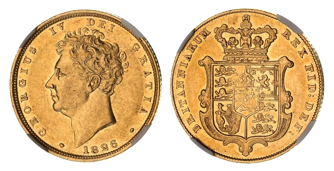 NGC AU55 | George IV (1820-1830), Sovereign, 1826 [EX APOLLO] | Spink
