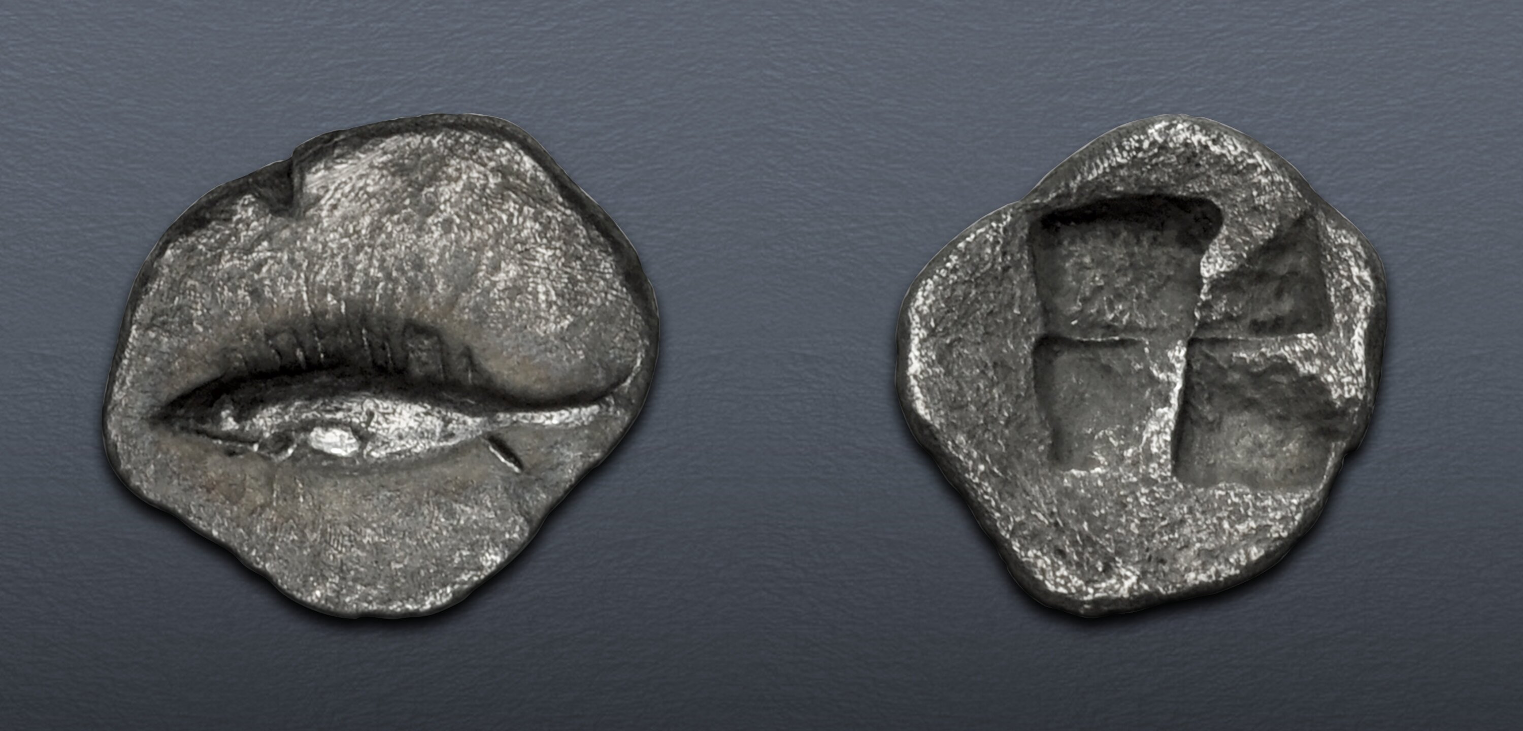 MYSIA, Kyzikos. Circa 500 BC. AR Hemiobol(?) (8mm, 0.31 g). Good VF ...