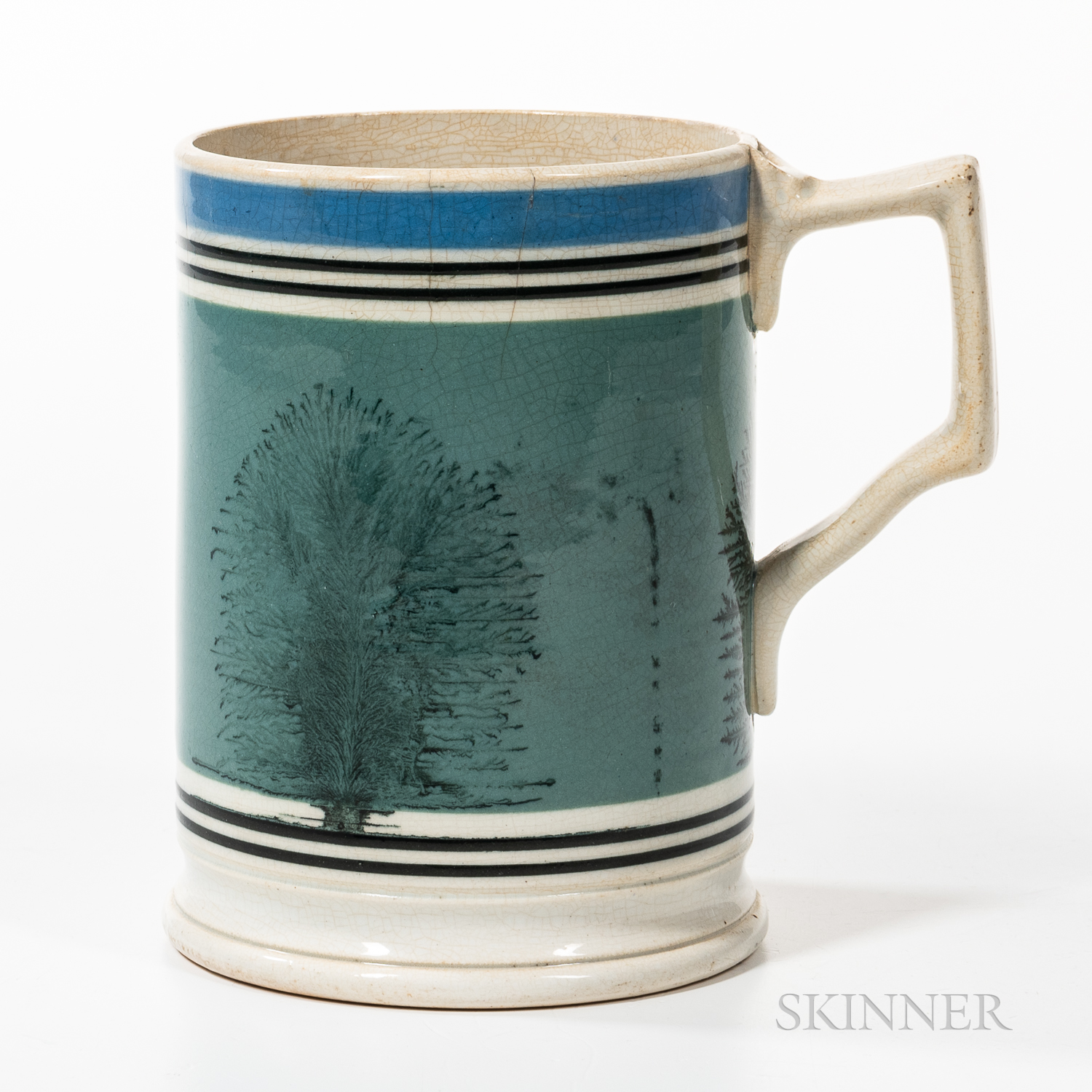 Dendritic Mocha and Slip-decorated Quart Mug | Barnebys