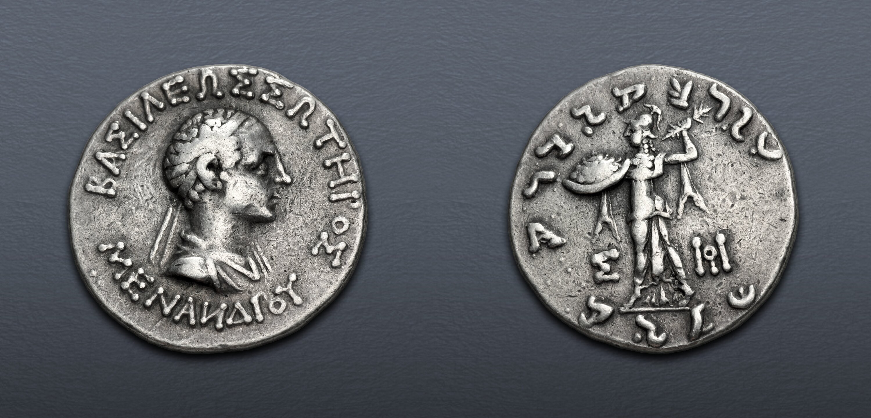 BAKTRIA, Indo-Greek Kingdom. Menander I Soter. Circa 155-130 BC. AR ...