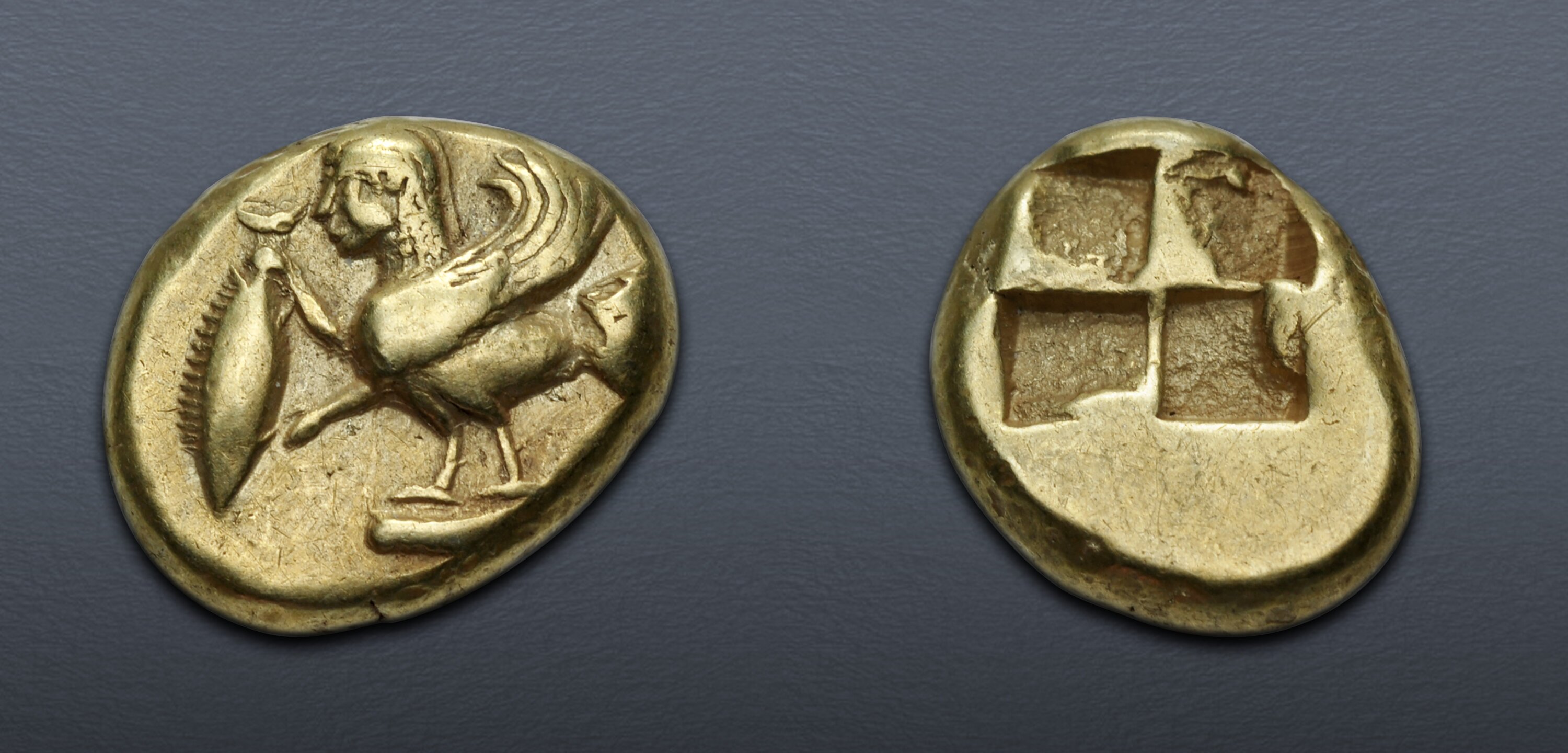 MYSIA, Kyzikos. Circa 550-450 BC. EL Hekte – Sixth Stater (11.5mm, 2.67 ...