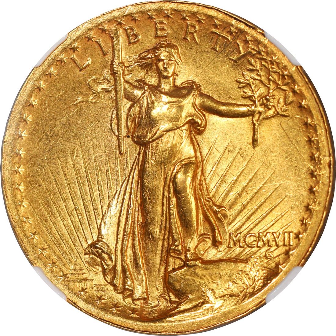 United States of America, [NGC AU Details] gold $20, 1907, 'High Relief ...