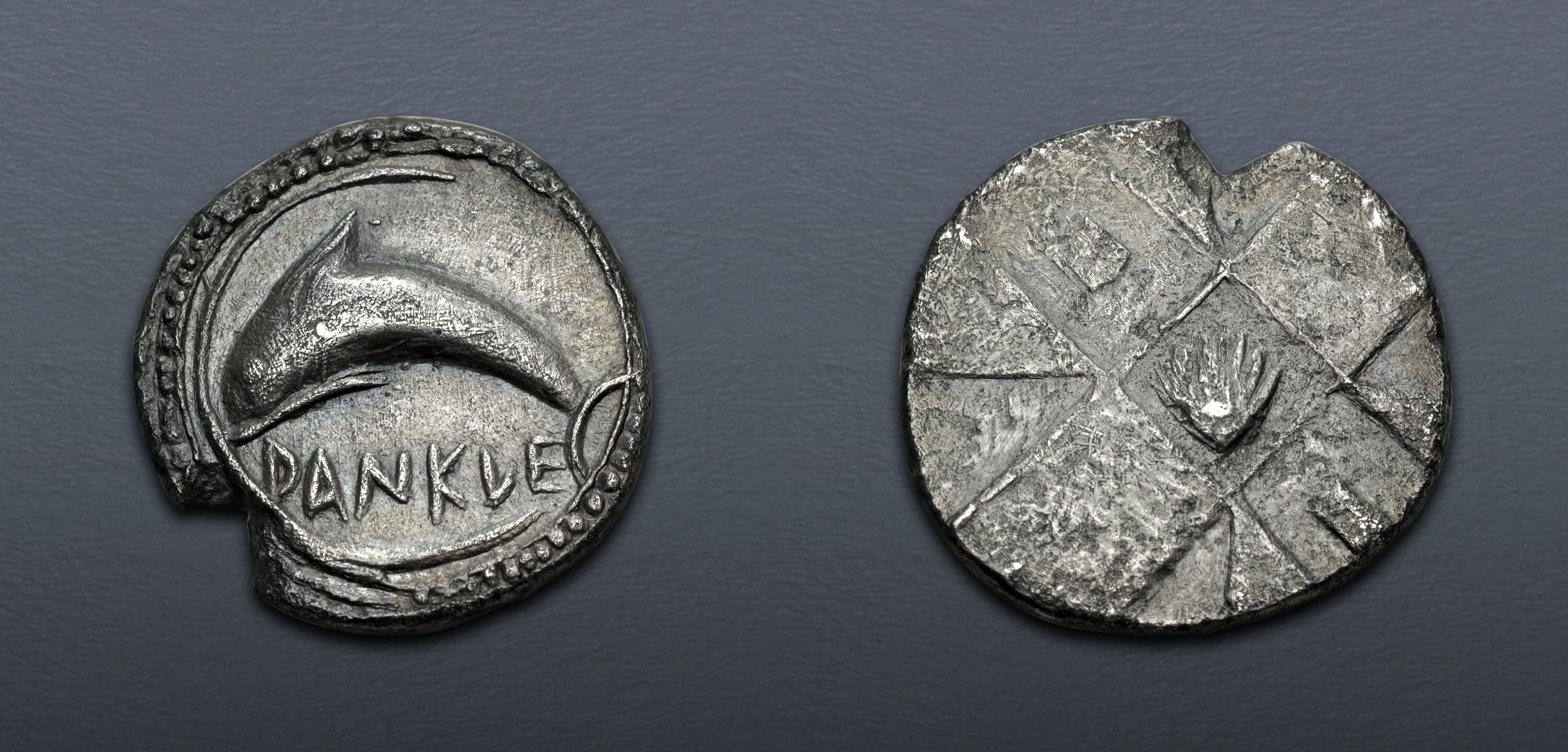 SICILY, Messana (as Zankle). Circa 500-493 BC. AR Drachm (21mm, 5.19 g ...