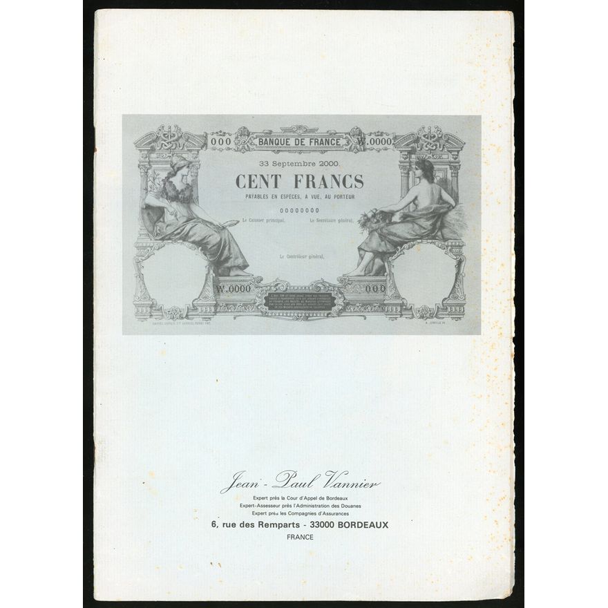 Catalogue, French and French Colonial Paper Money Price List, 1984, | Spink