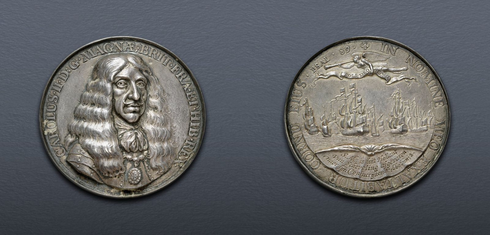 STUART. Charles II. 1660-1685. Hollow Cast AR Medal (70mm, 88.88 g, 12h ...