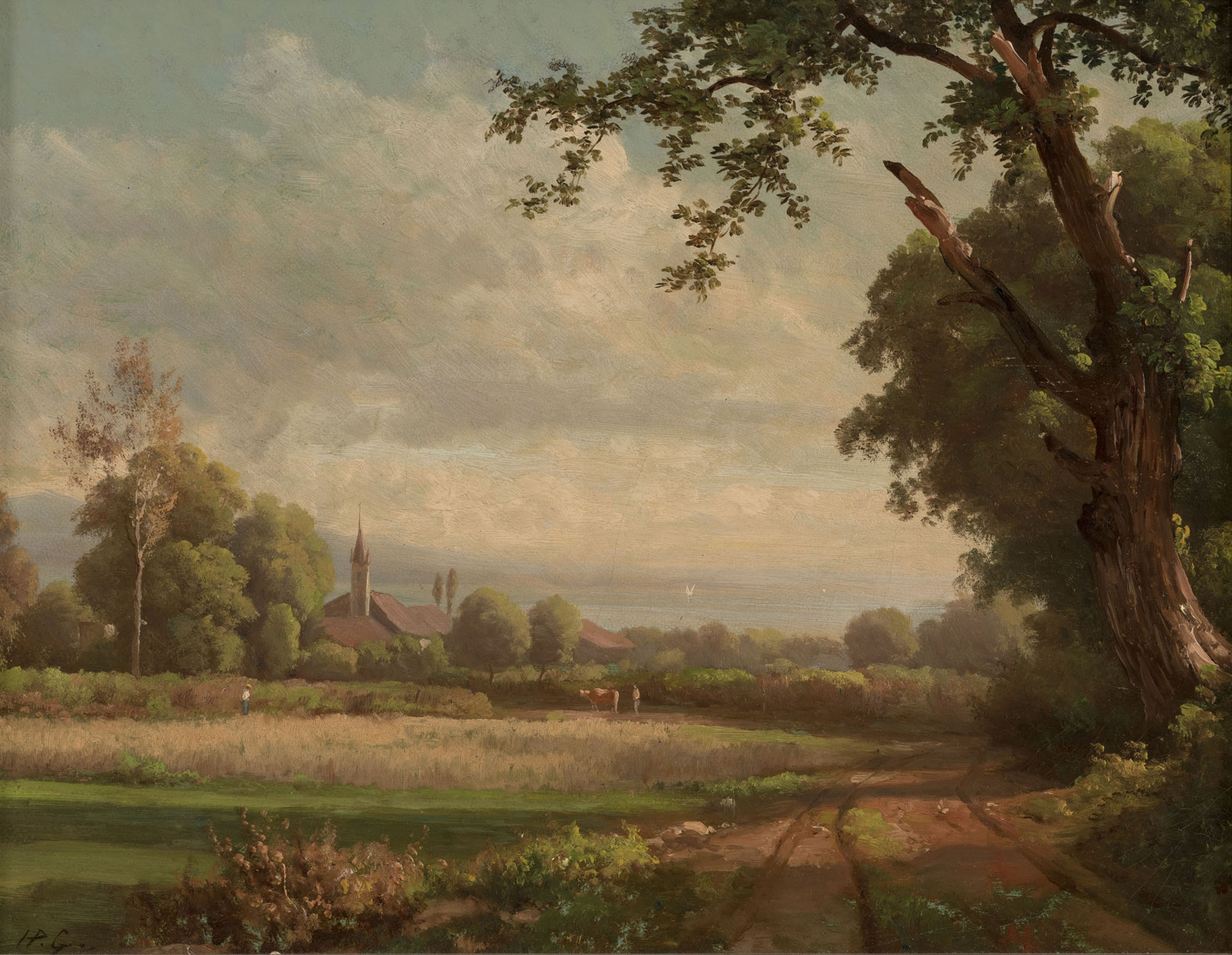 Jean-Philippe Georges (1810-1864), Paysage, huile sur toile ...