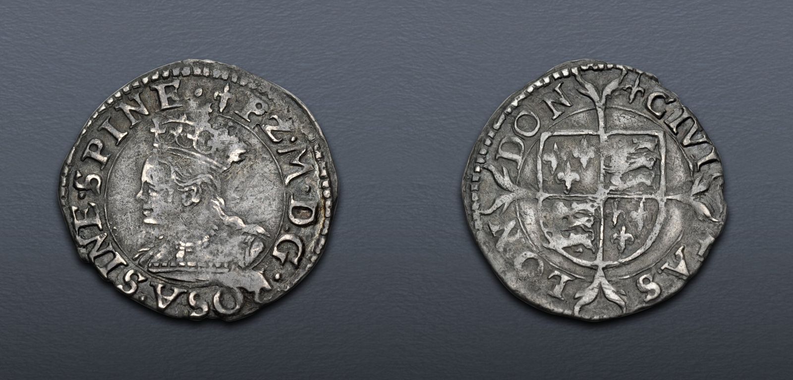 TUDOR. Philip & Mary. 1554-1558. AR Penny (16mm, 0.47 g, 4h). Tower ...