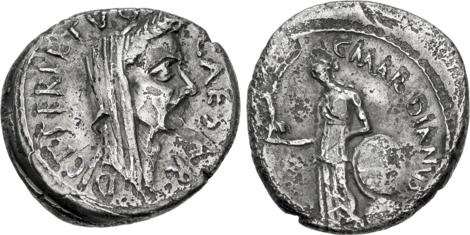 The Caesarians. Julius Caesar. February-March 44 BC. AR Denarius (18mm ...
