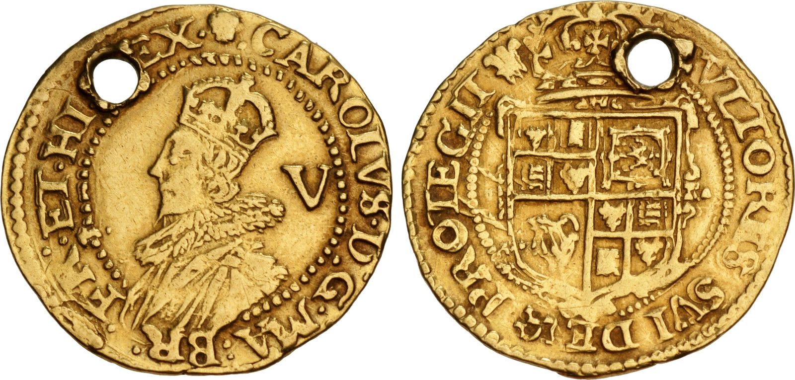STUART. Charles I. 1625-1649. AV Crown (19mm, 2.24 g, 1h). Crown gold ...