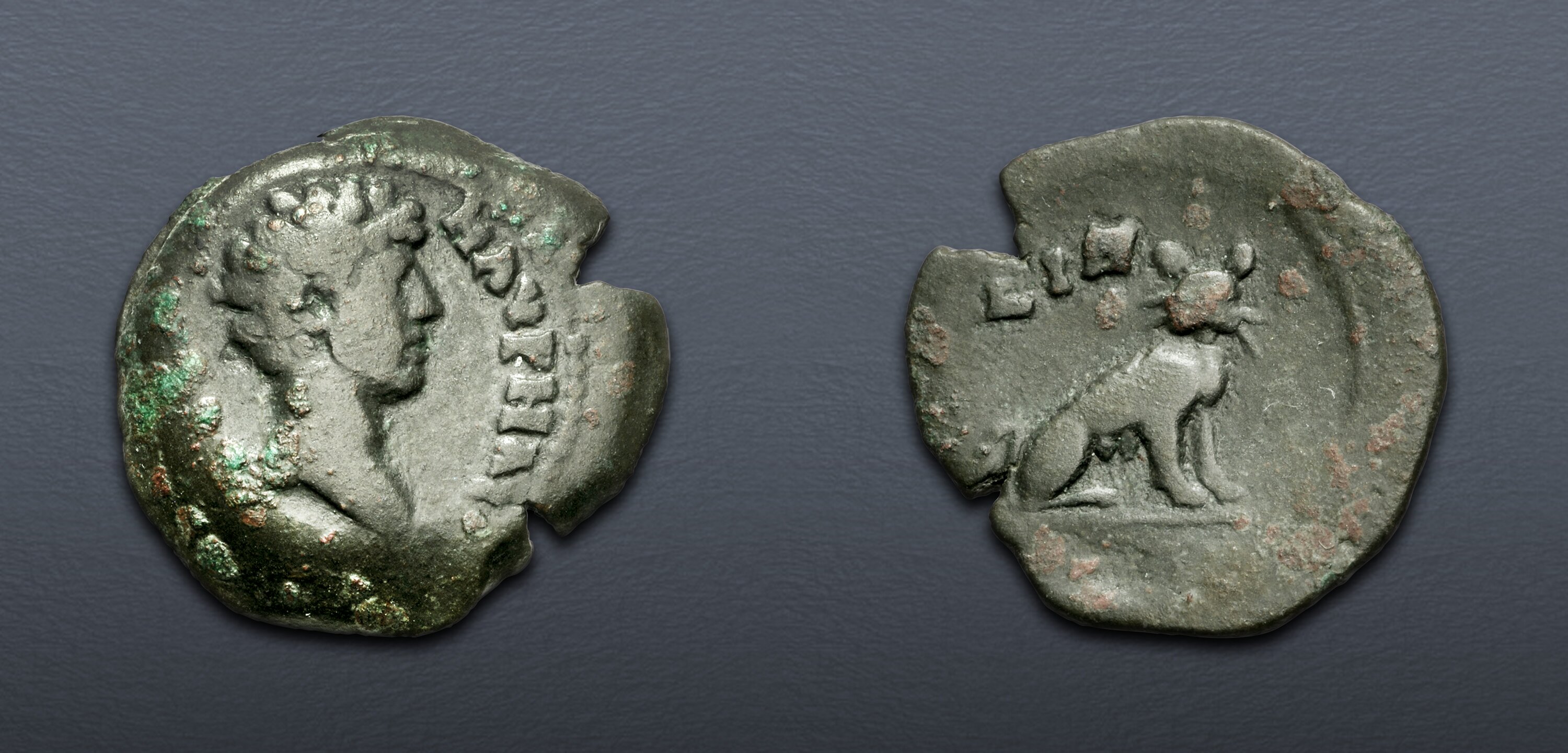 EGYPT, Alexandria. Marcus Aurelius. As Caesar, AD 139-161. Æ Obol (20mm ...