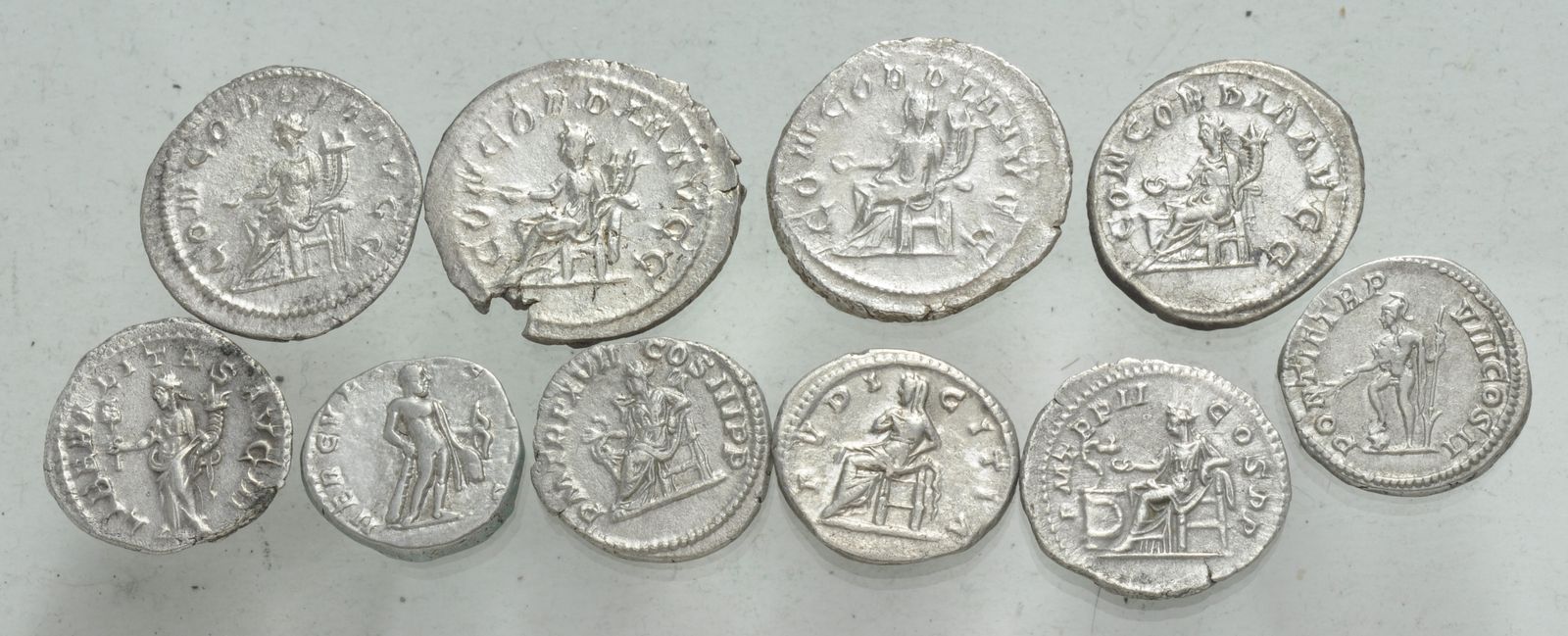 ROMAN. Imperial. Lot of ten (10) AR Denarii and Antoniniani ...